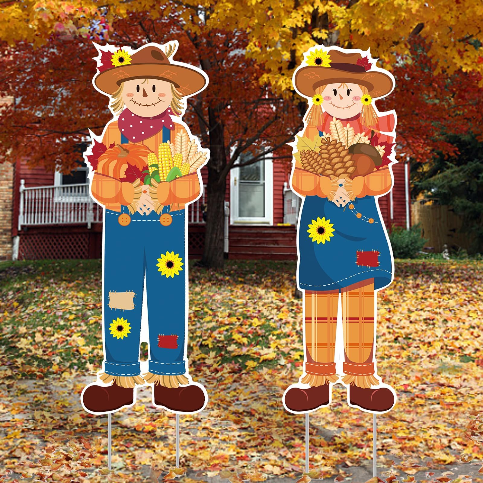Amazon.com : Seenelling 61'' Large Sitting Scarecrow Fall Harvest ...