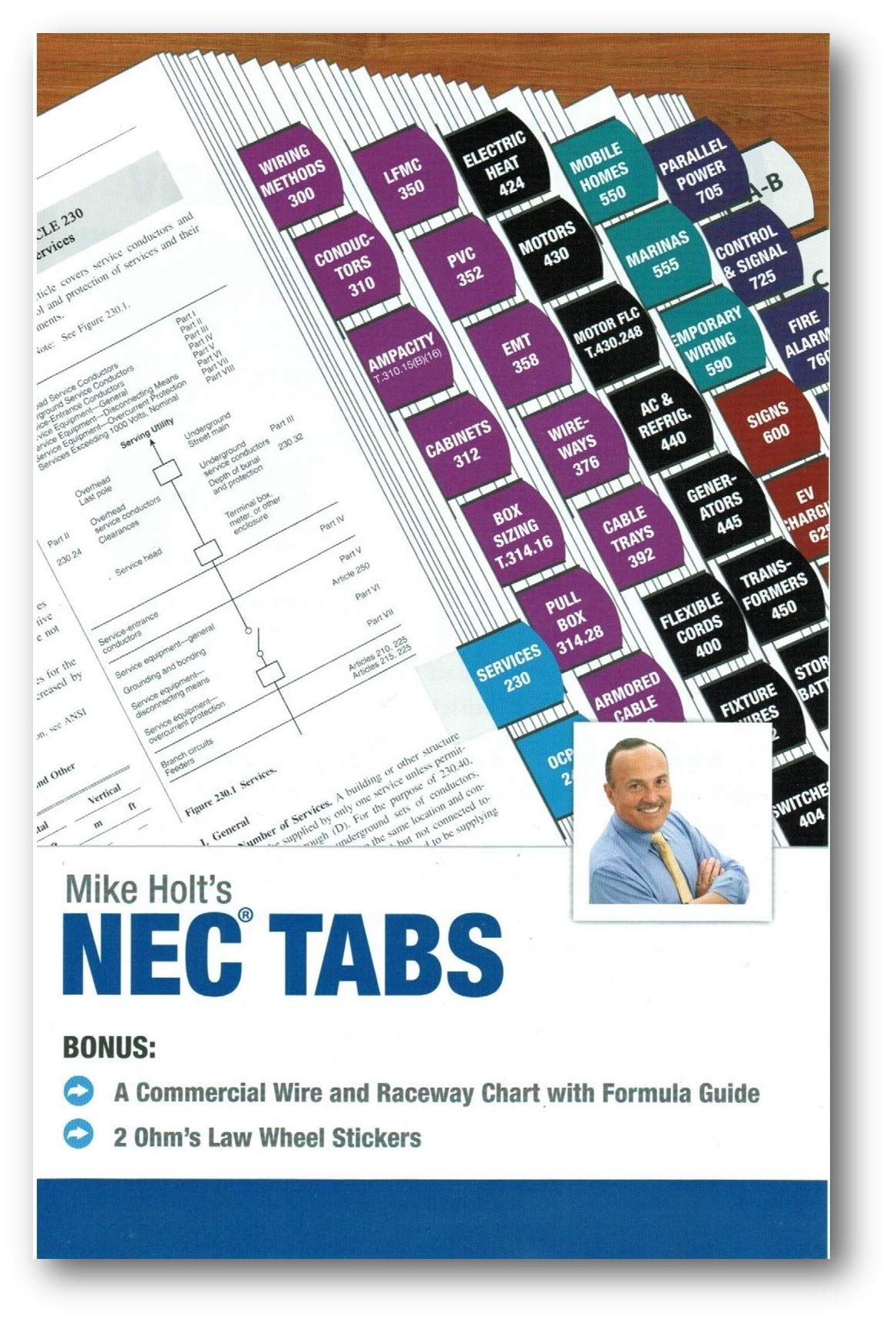Buy Mike Holt's NEC TABS (Color Coded) with Ohm's Law Stickers and Wire ...