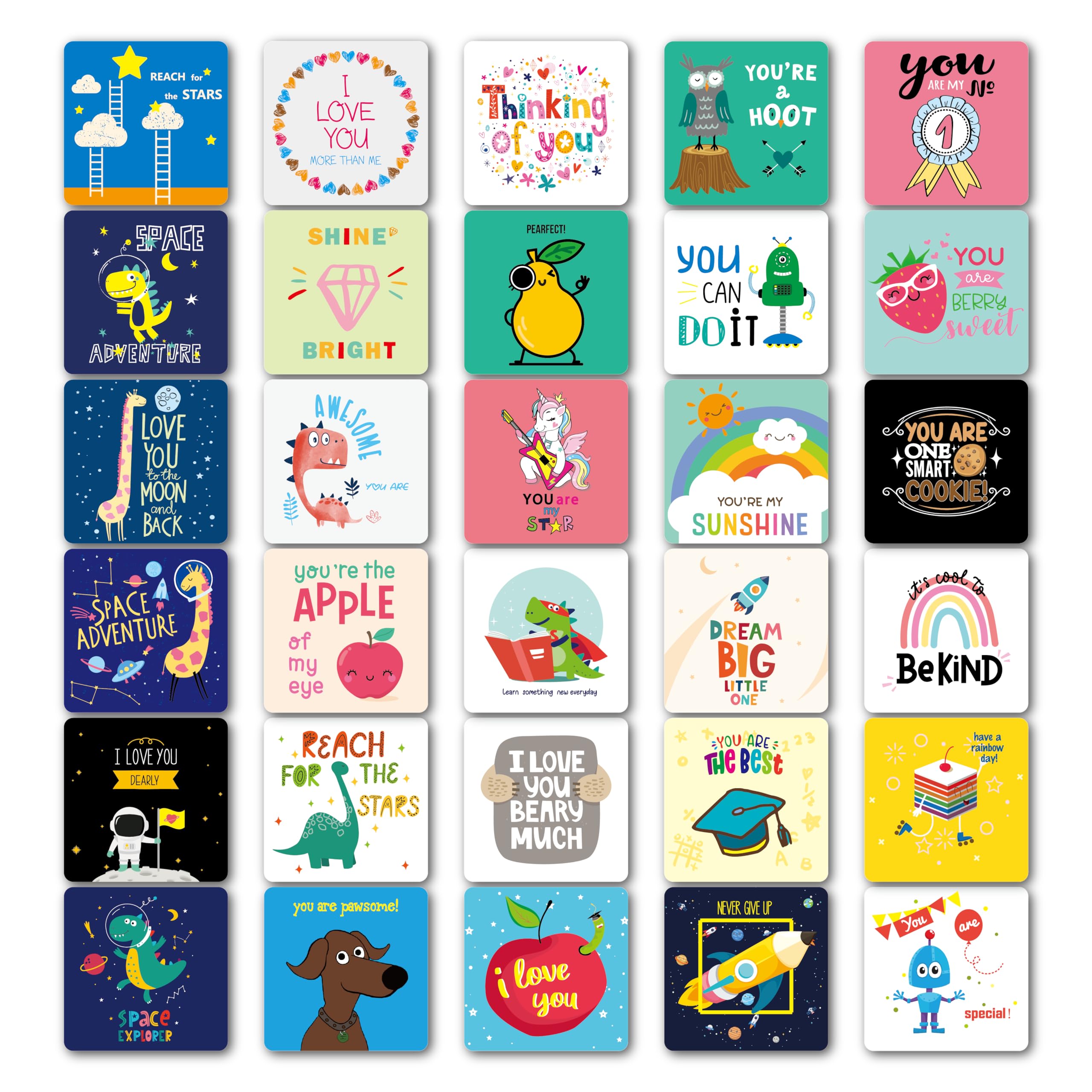 60 Joke Cards for Kids Cute Lunch Box Notes,Motivational Cards for ...