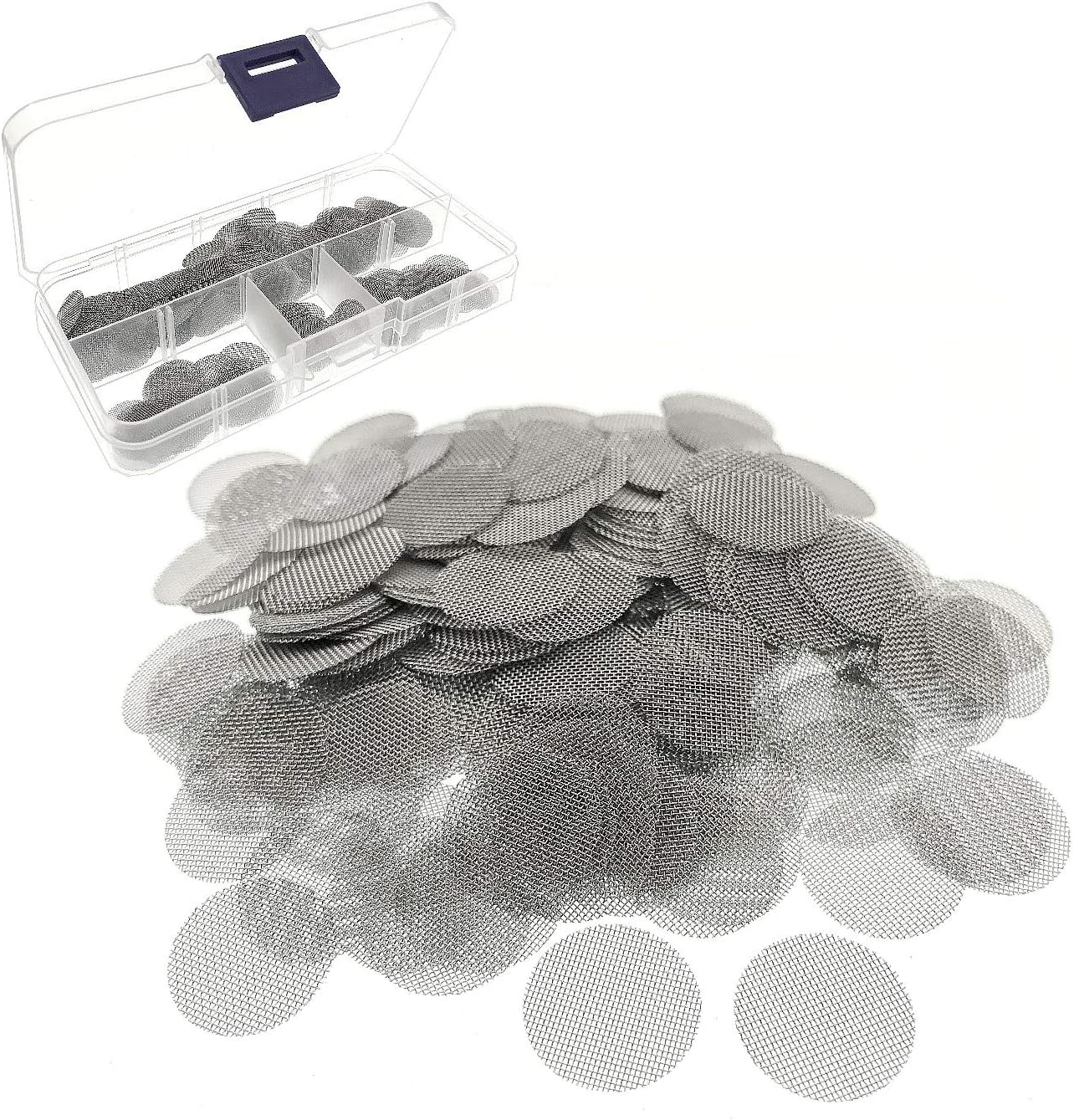 JZK 200 x Steel Insert Strainers 15 mm, Silver Fine Mesh Smoking Pipe ...