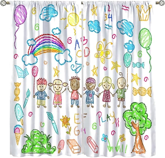 Amazon.com: Focusbrite Kids Study Curtains Friend Partner Educational ...