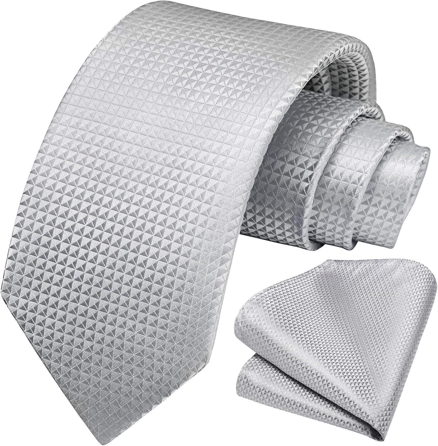HISDERN Mens Ties Striped Ties for Men Formal Tie and Pocket Square Set ...