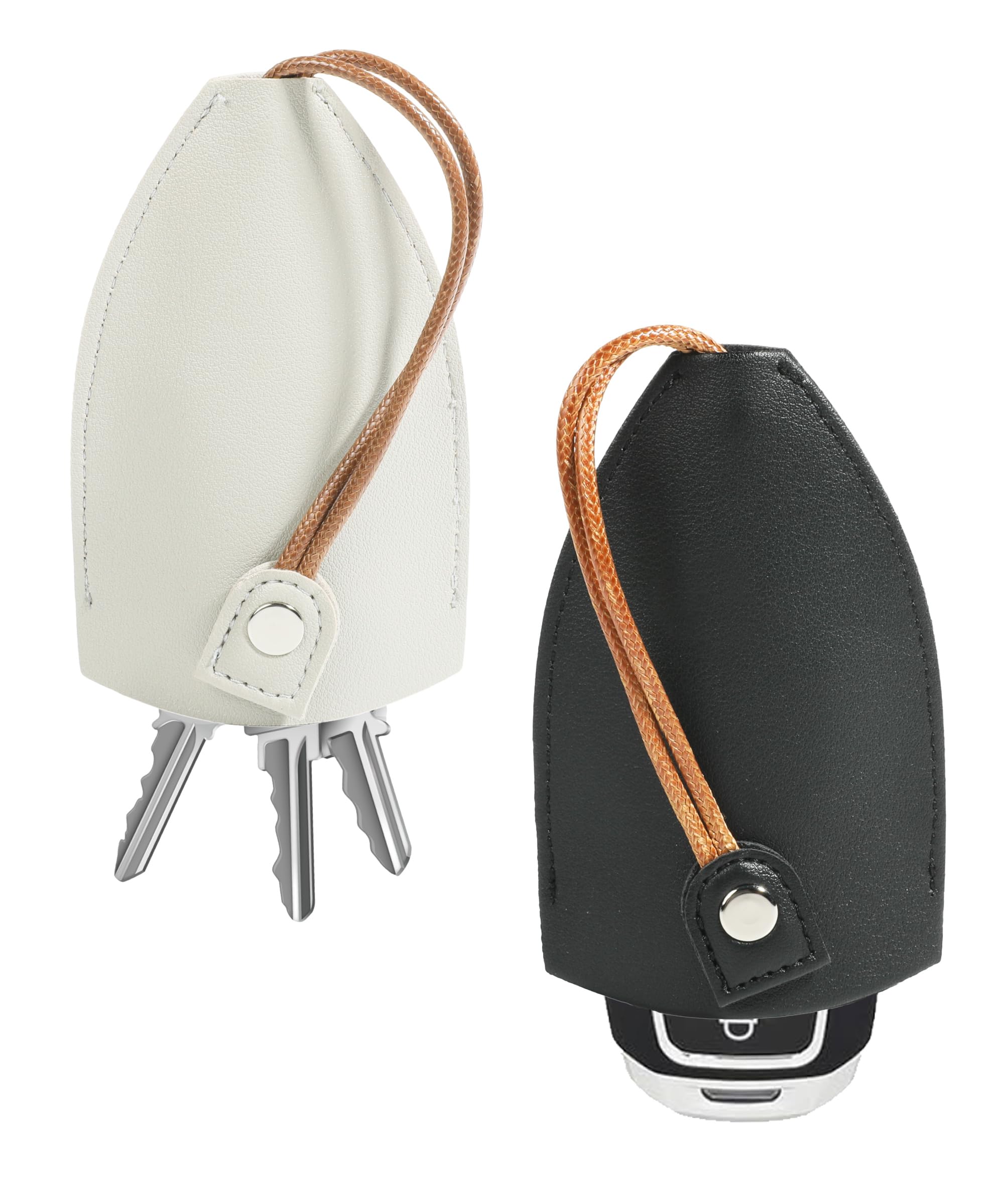 Amazon.com: RACOONA 2PCS Car Key Case,Pull Out Key Case,PU Leather Key ...