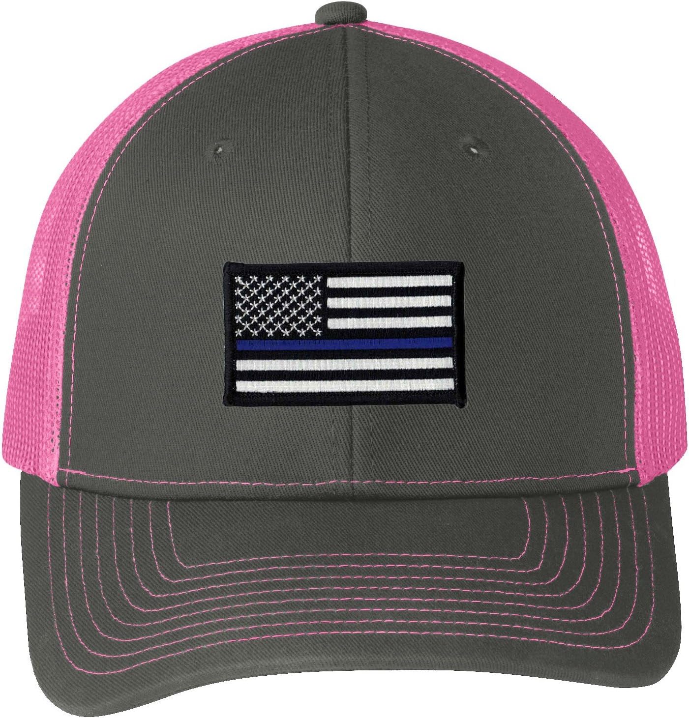Peerless Embroidery Company American Flag Blue Line Snapback Trucker ...