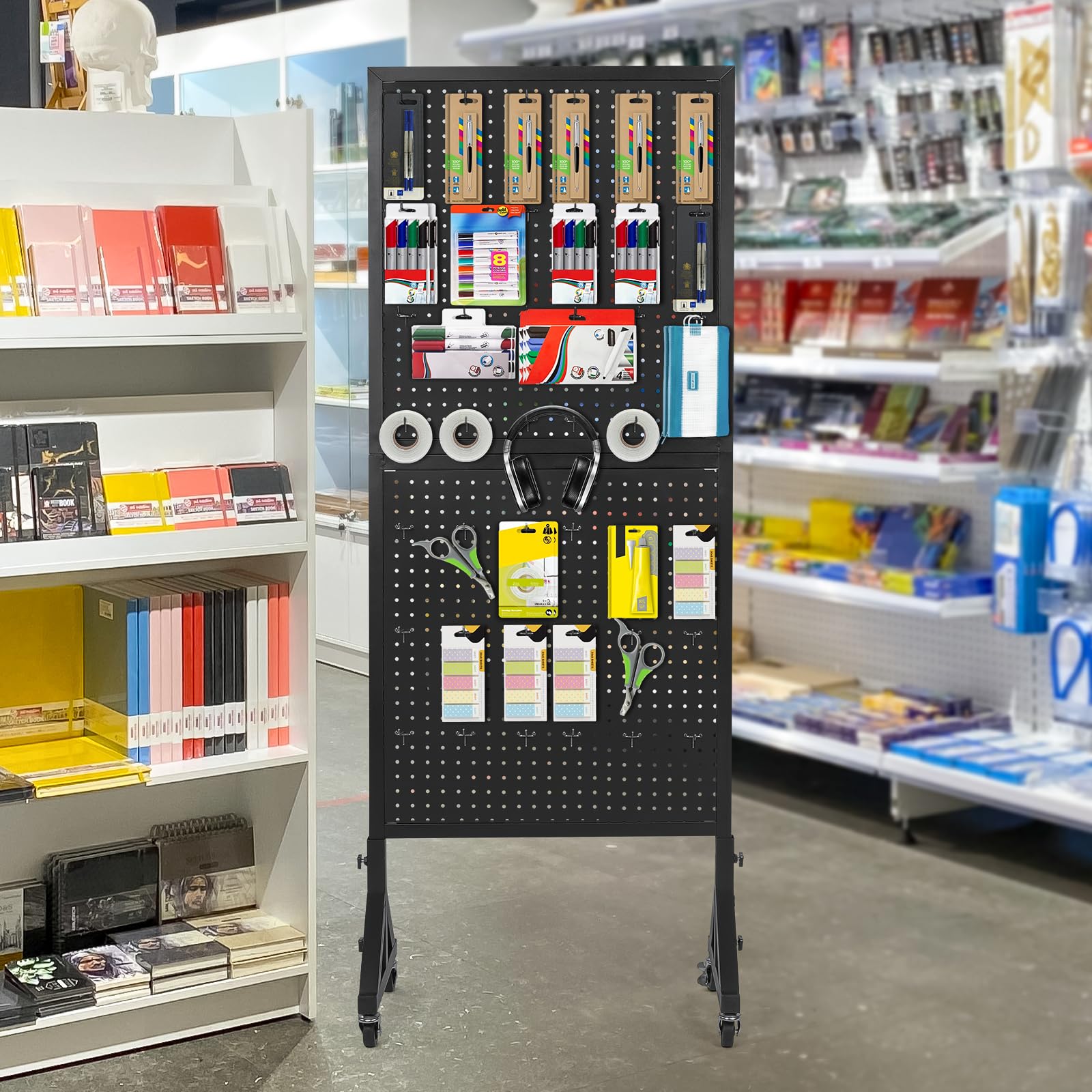 Snapklik.com : Uyoyous Pegboard Display Metal Pegboard Panels Rolling Pegboard Display 23.62" X ...