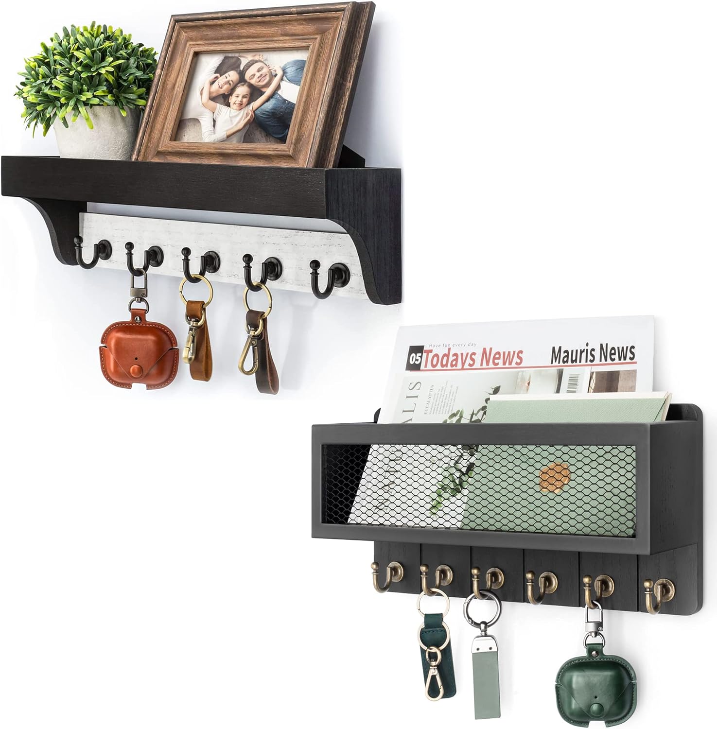 Amazon.com: Rebee Vision Key Holder for Wall Set : 14'' 2-Color Key ...