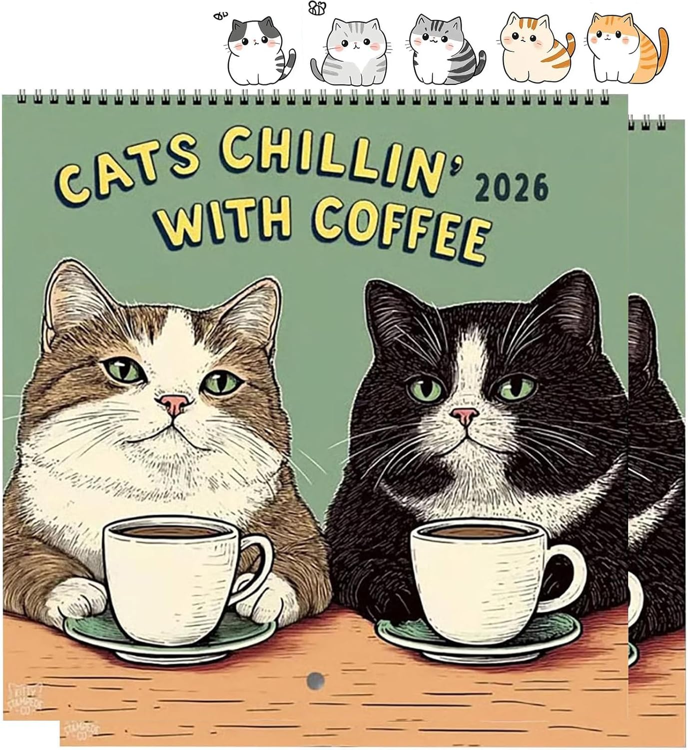Amazon.com: Cats Chillin' with Books Wall Calendar 2026, Funny Cat Art ...