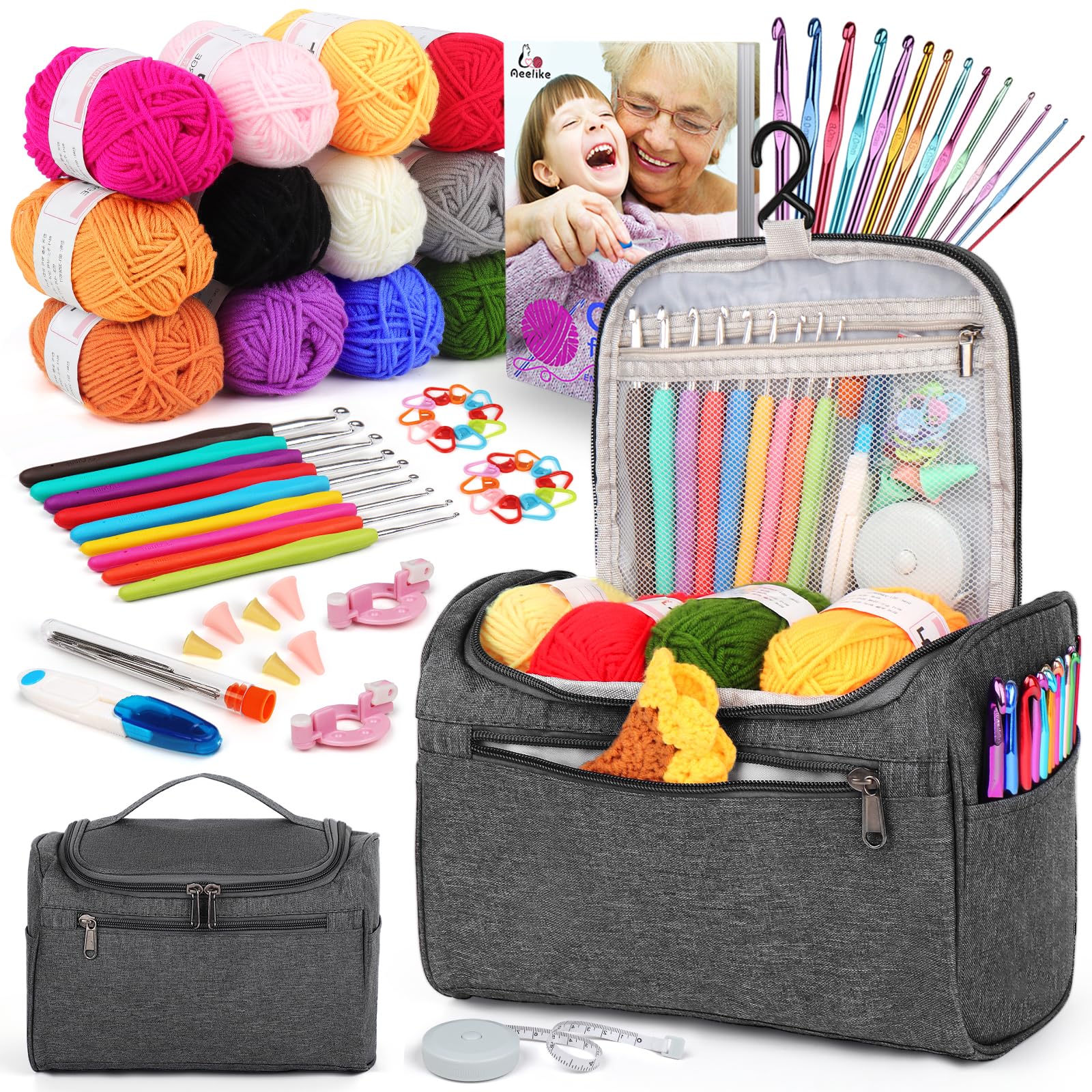 Amazon.com: Aeelike Crochet Kit for Beginners Young and Old, First ...