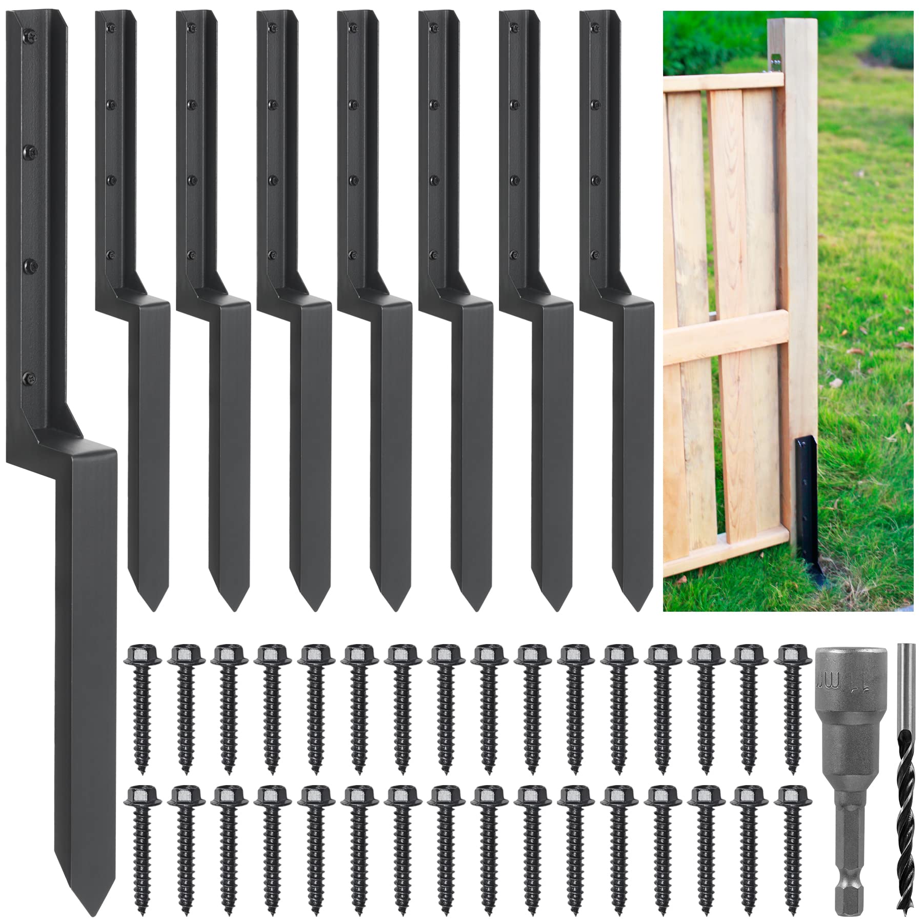 Snapklik.com : Epcee Heavy Duty Steel Fence Post Repair Stakes