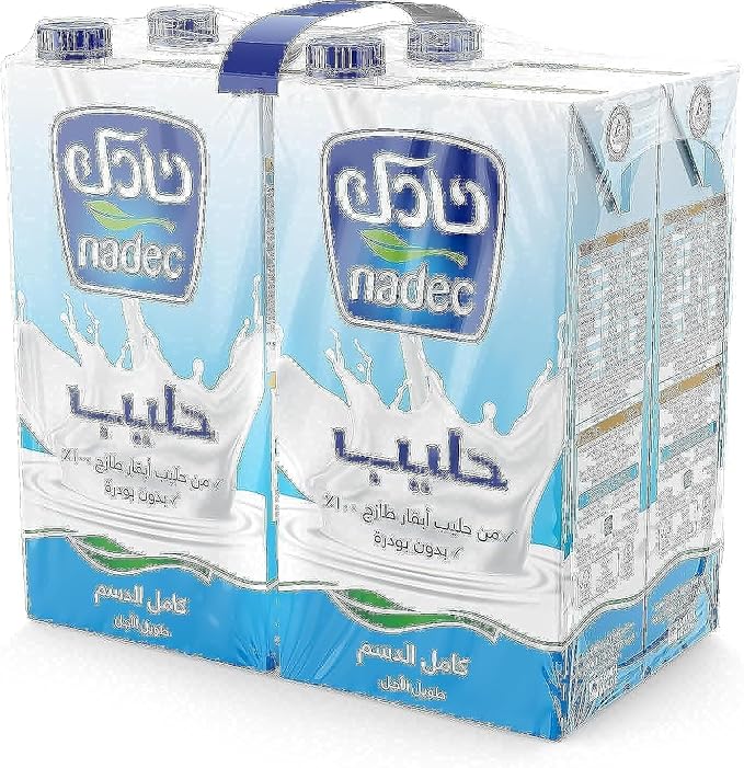 Nadec UHT Whole Milk, 4 x 1 Ltr : Buy Online at Best Price in KSA ...