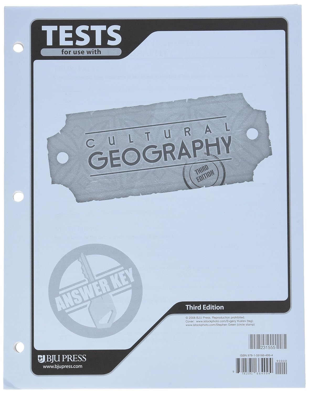 Cultural Geography Test Pack Answer Key 3rd Edition: Michael D ...