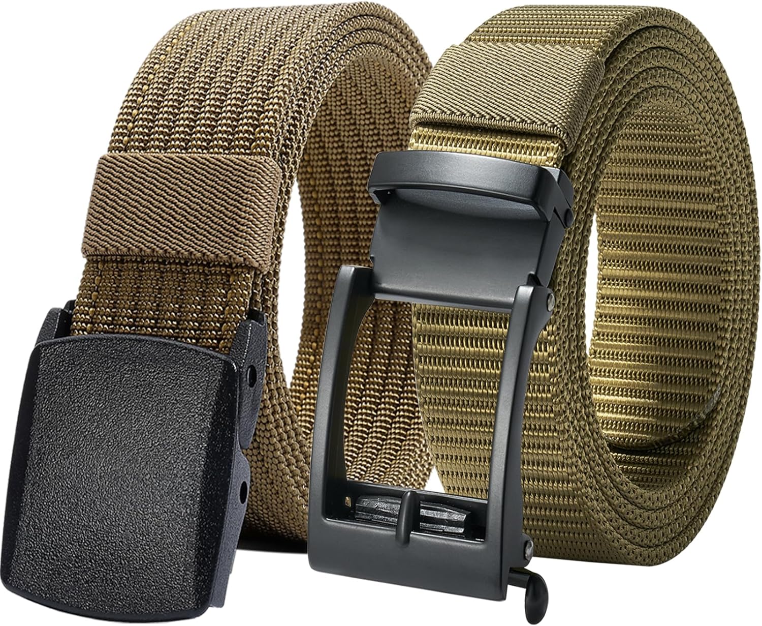 Amazon.com: Men's Belts, Plastic Buckle Belt and Ratchet Belt Bundle