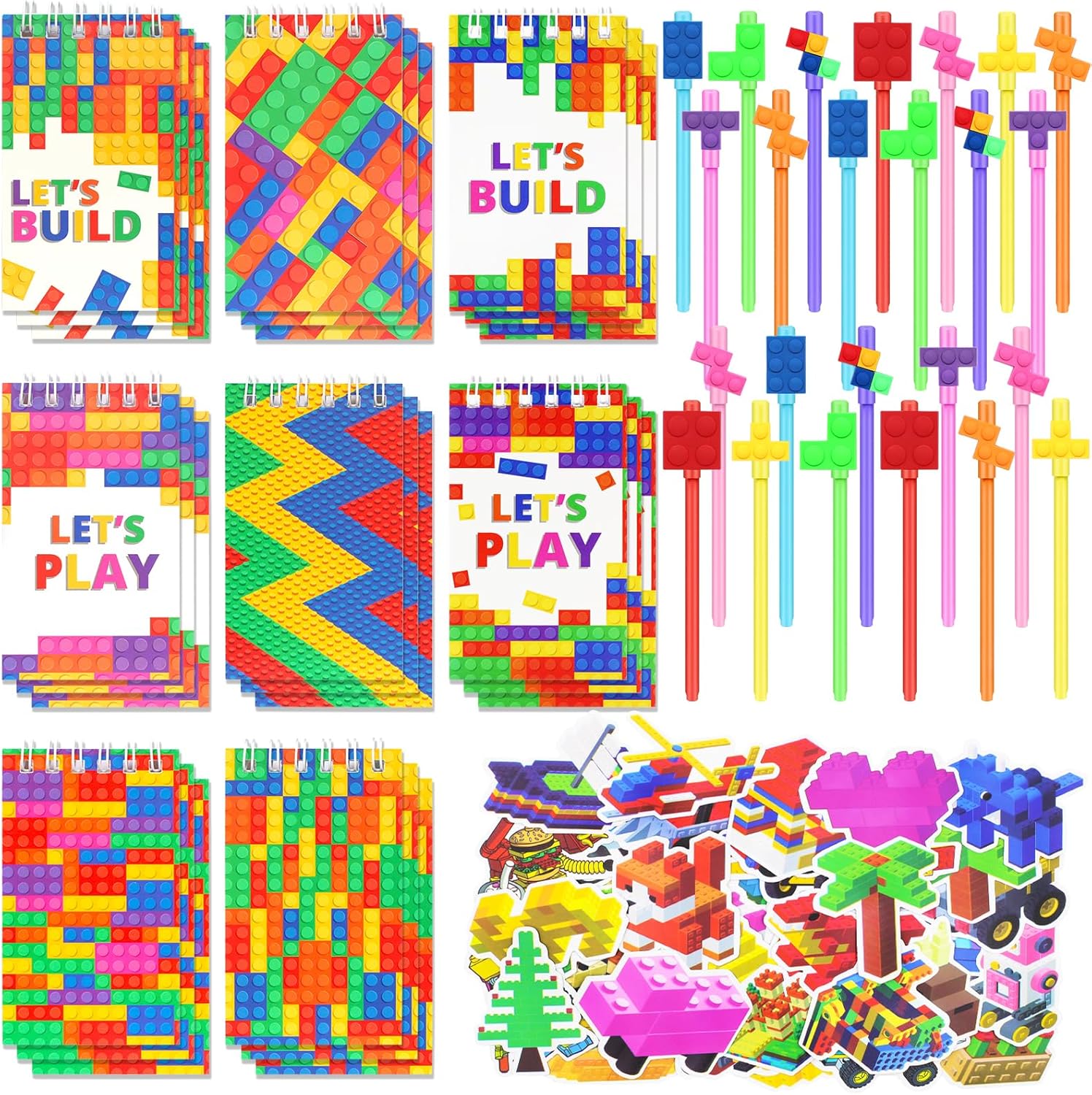 Amazon.com: BOIKOKY 148Pcs Building Block Party Favors Set - 24 Block ...