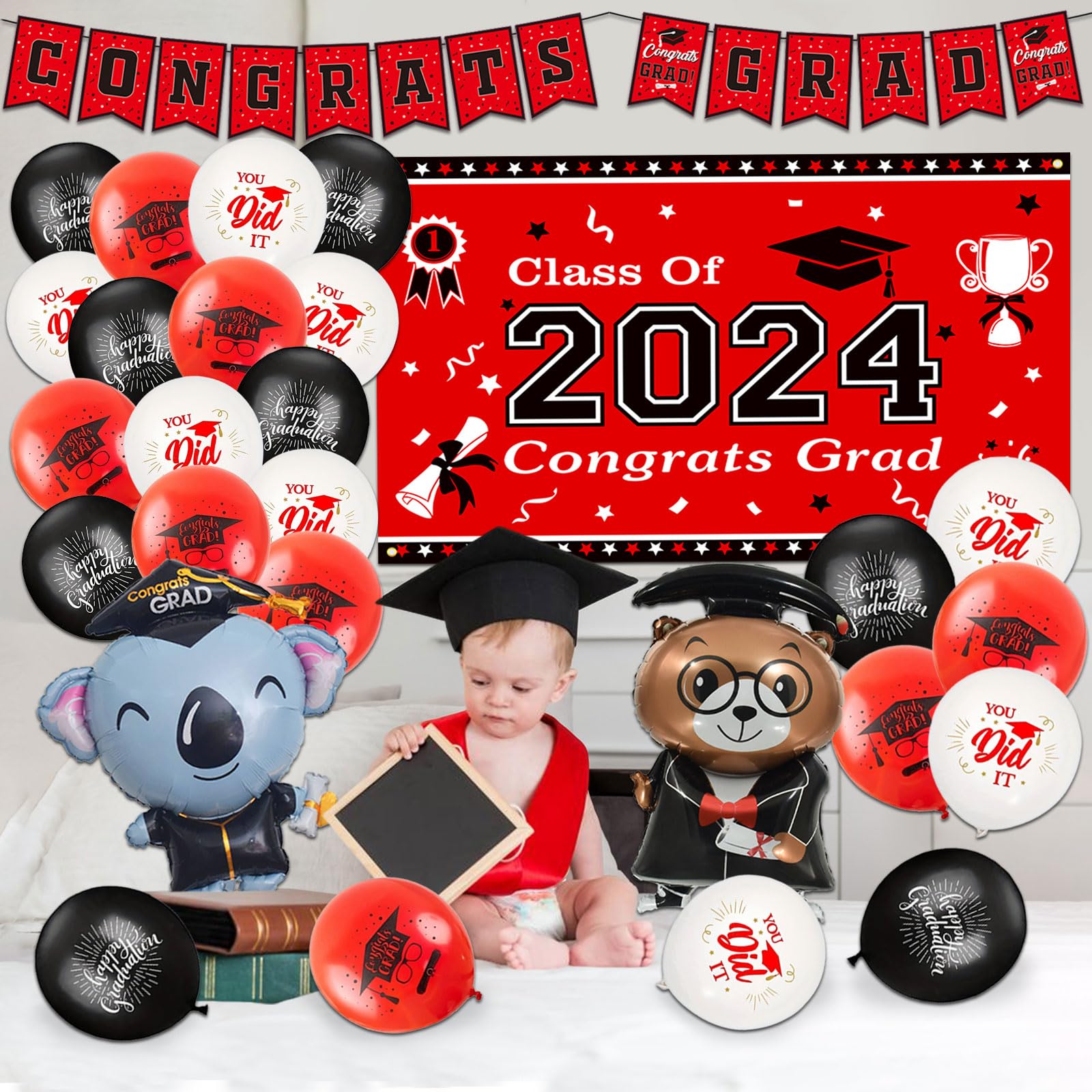 Snapklik.com : 2024 Graduation Party Decorations Red Themed - Class Of ...