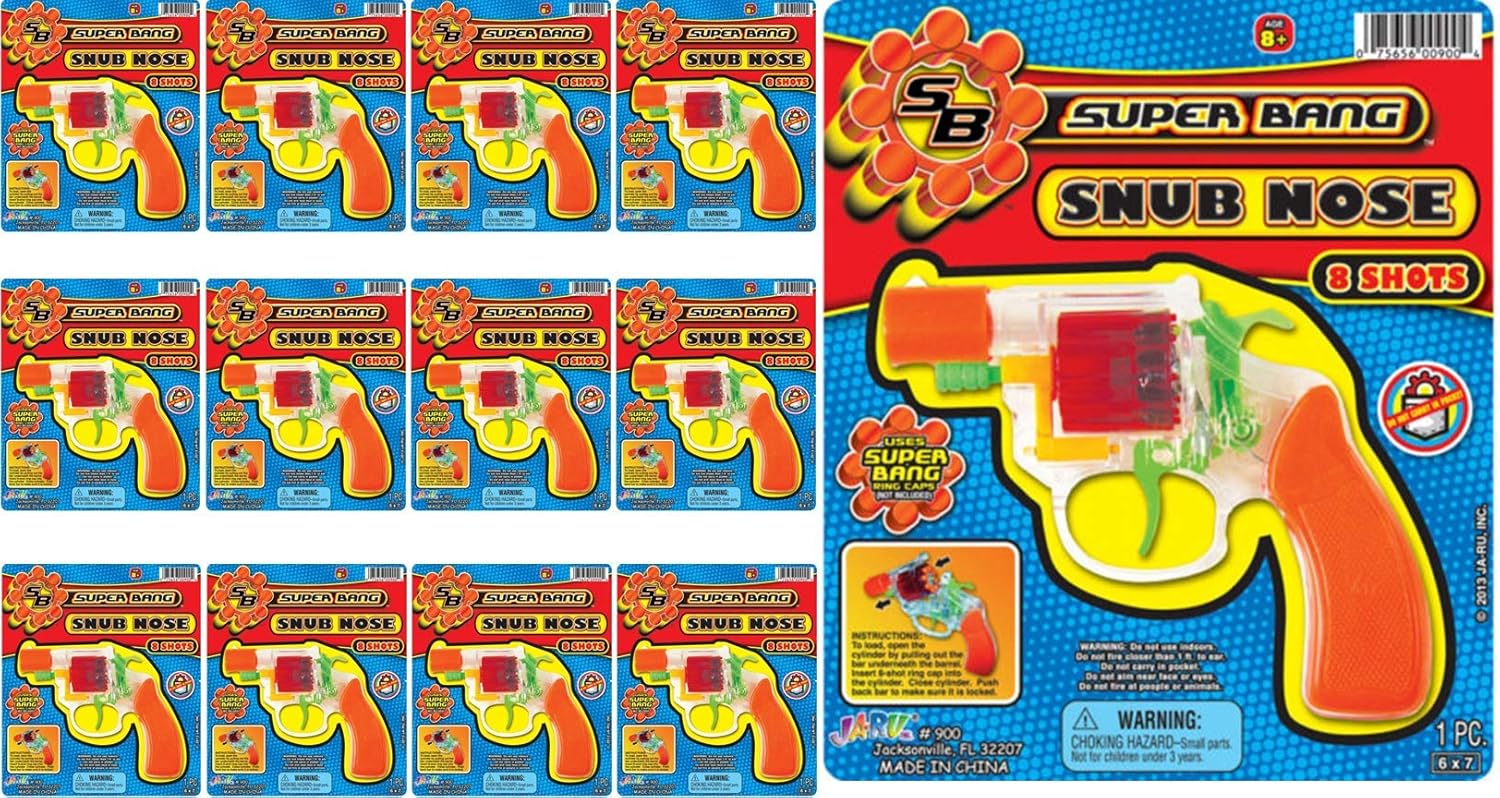 Amazon.com: JA-RU Super Bang Transparent Plastic Cap Guns for Kids (12 ...