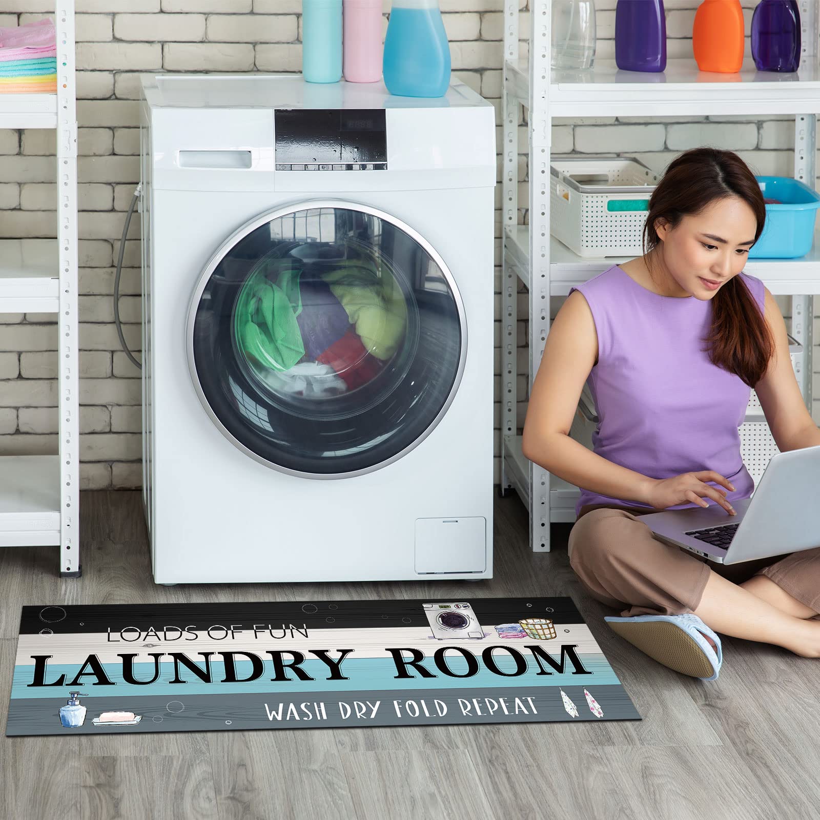 Haull Laundry Room Rug Runner 20 x 59 Inch Laundry Floor Mat Farmhouse ...