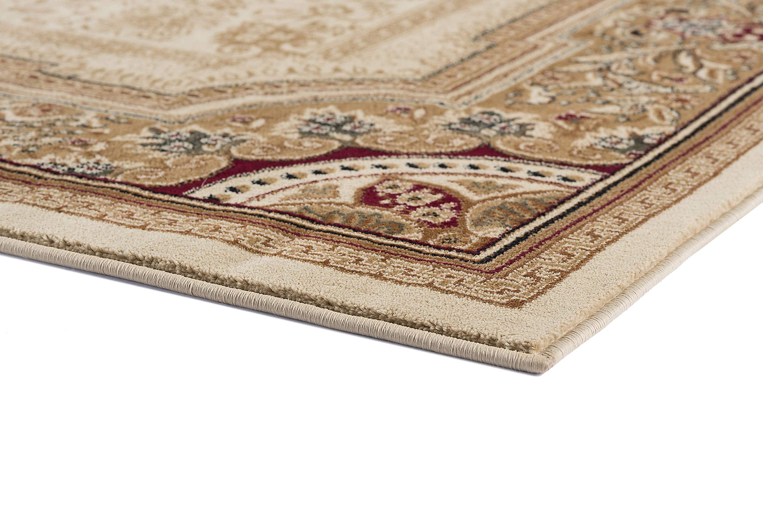 Jayden Traditional Oriental Ivory Scatter Mat Rug, 2' x 3'