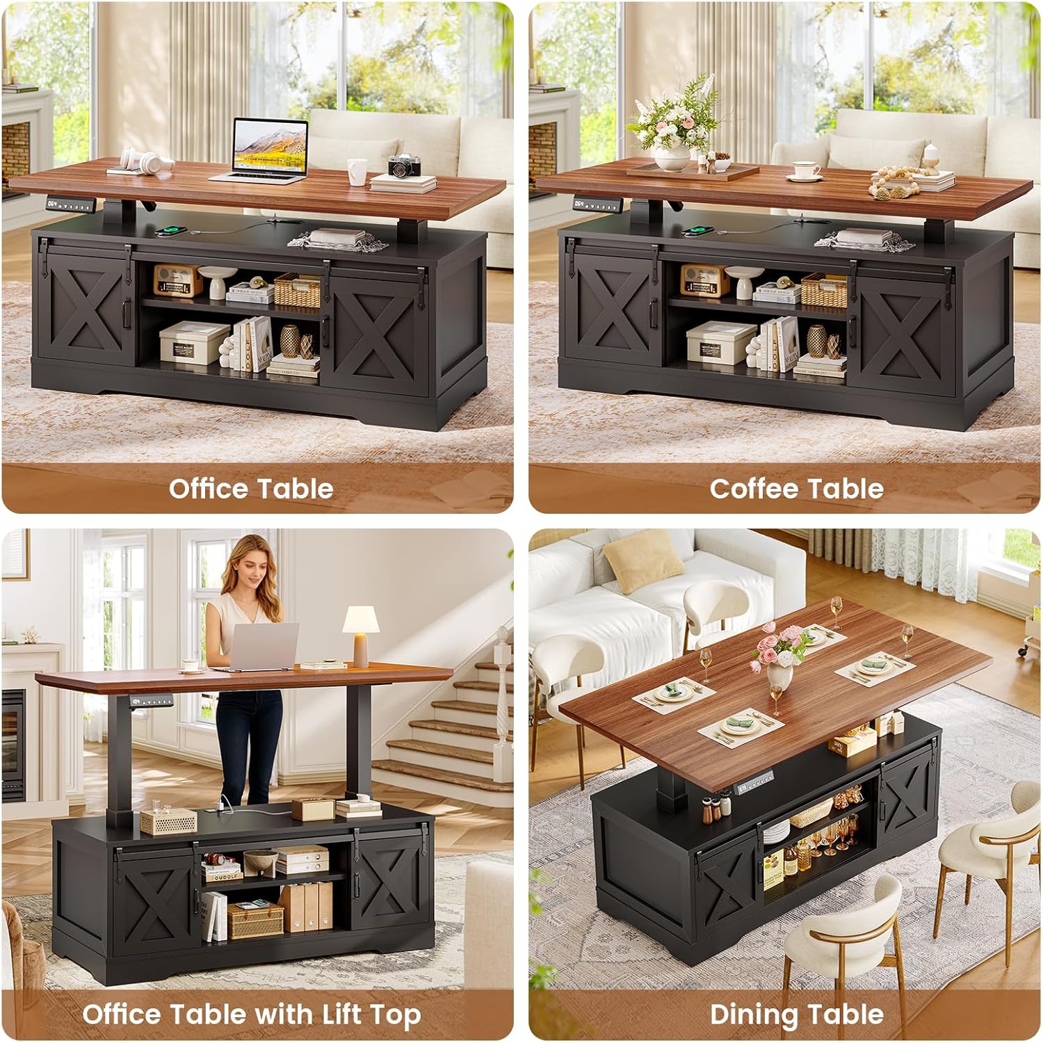 SEDETA 47.2" Farmhouse Smart Lift Top Coffee Table User Manual