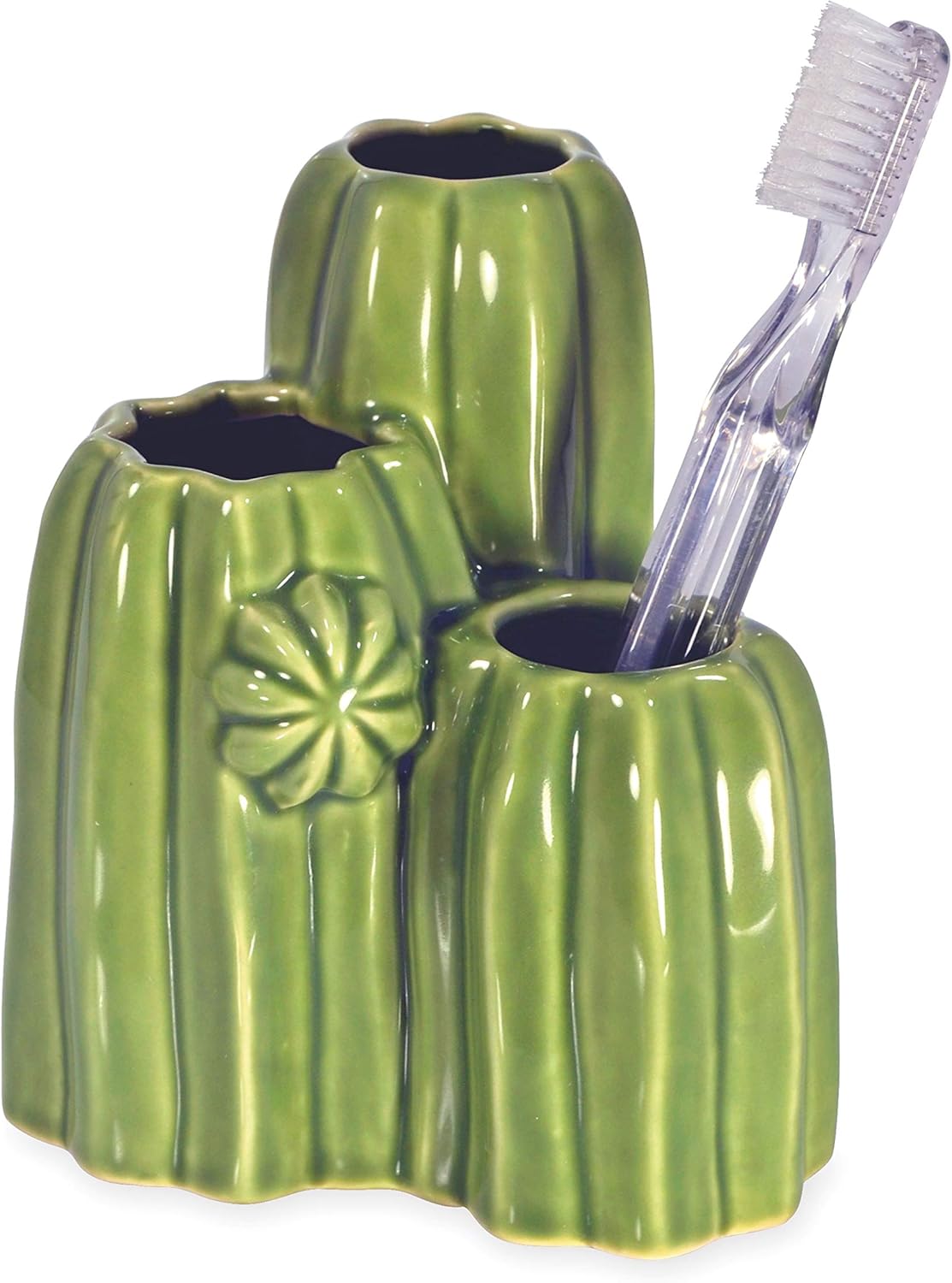 Amazon.com: Destinations Southwest Cactus Toothbrush Holder, Olive ...