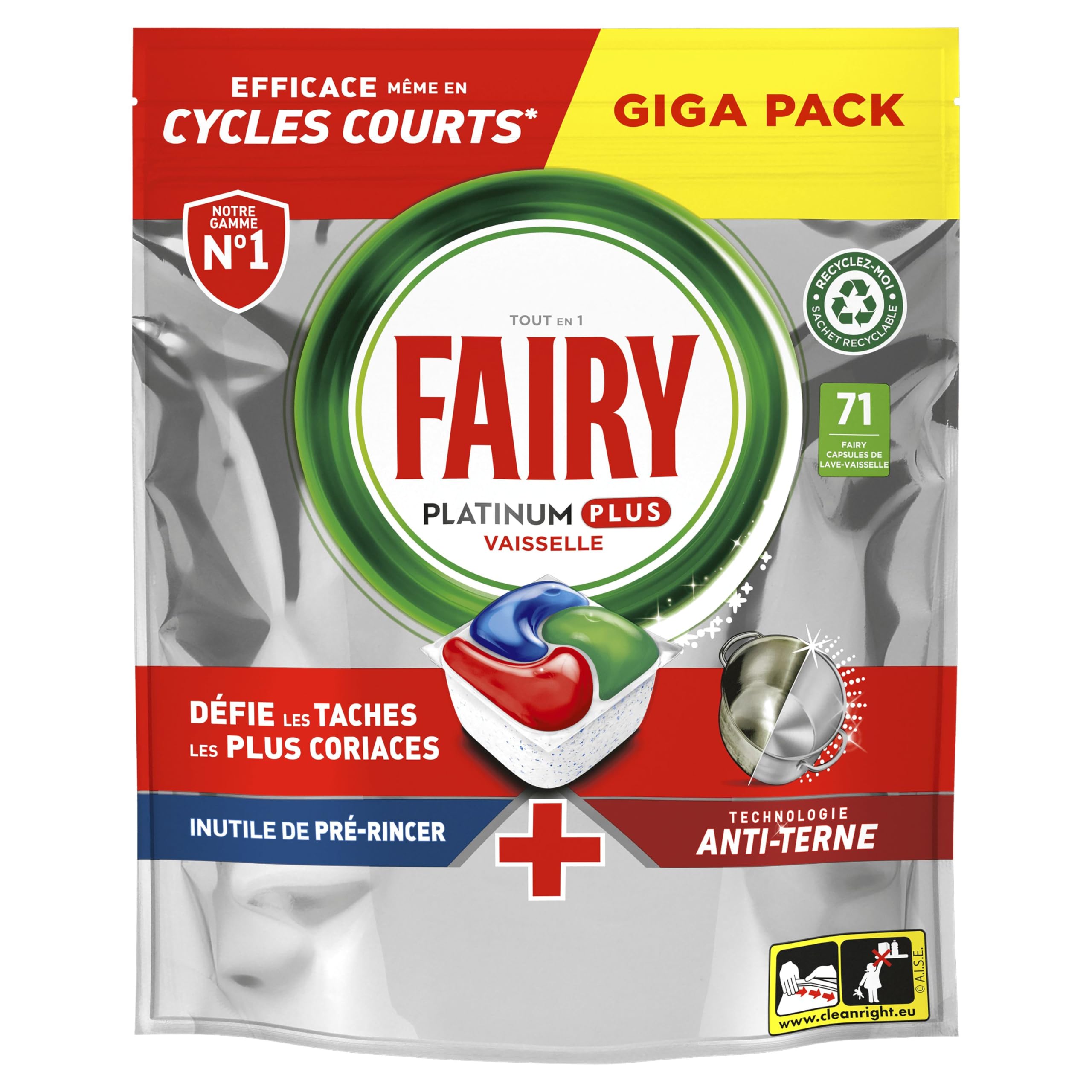 Fairy Platinum Plus Tablettes Lave-Vaisselle All In One Technologie ...