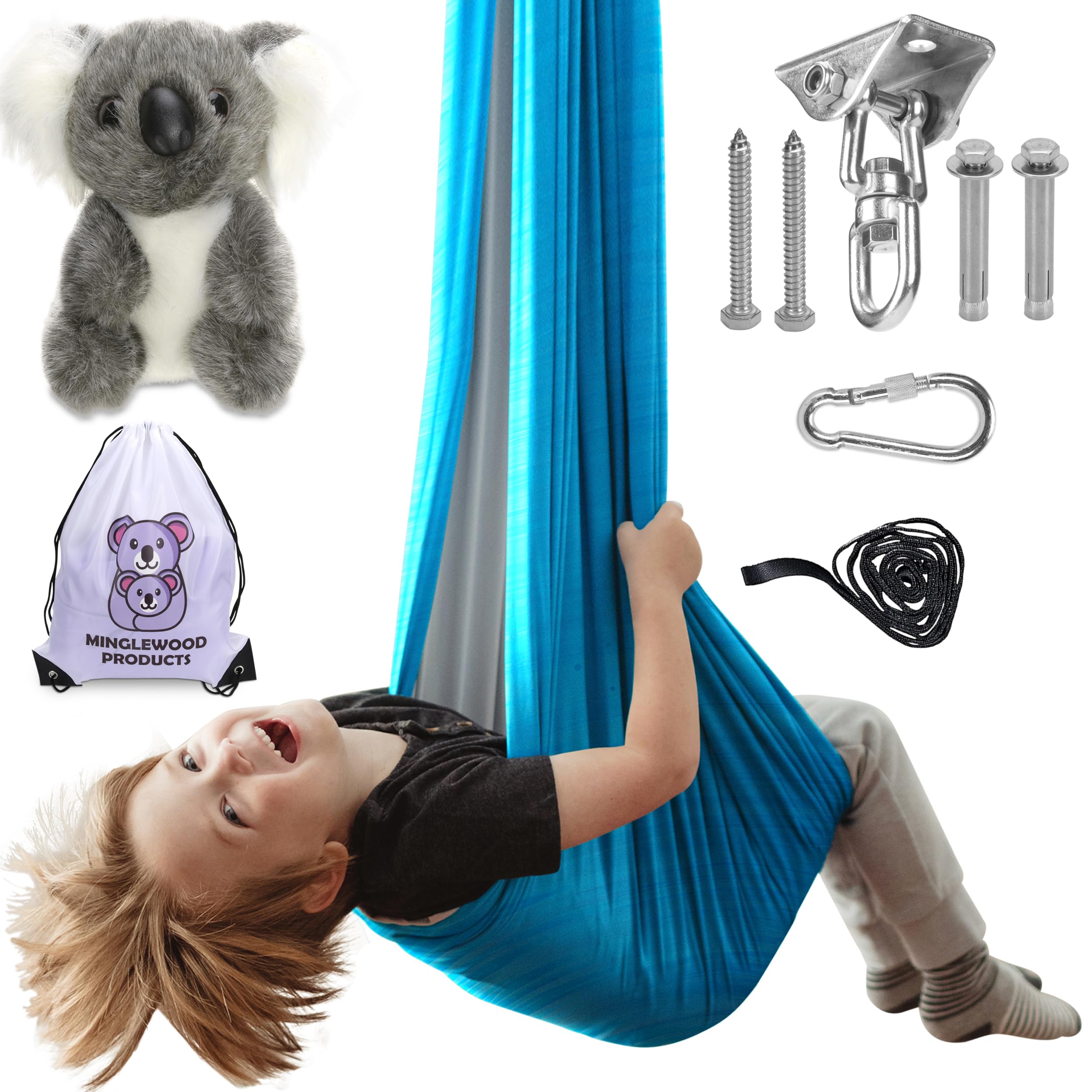Snapklik.com : Sensory Swing + 360 Swivel Hanger, Double Layer Indoor ...