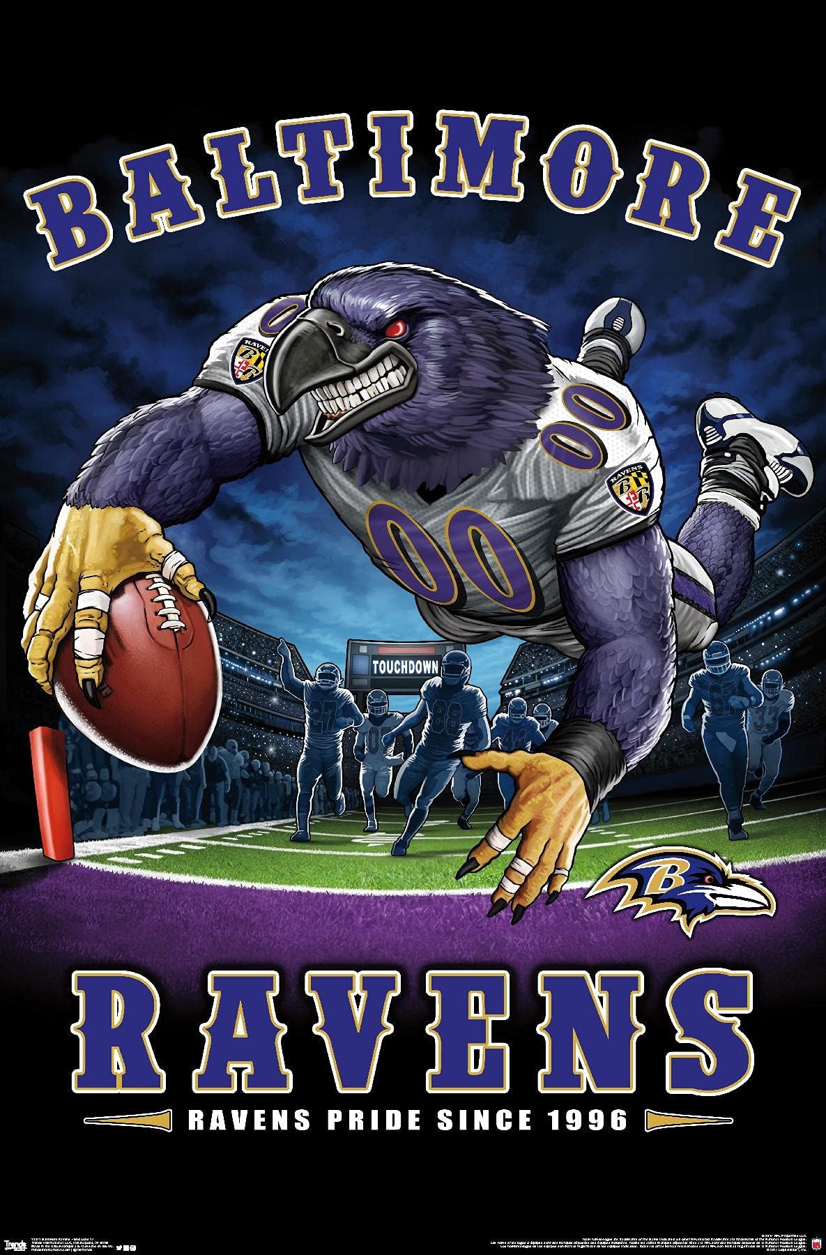 Amazon.com: Trends International NFL Baltimore Ravens - Neon Helmet 23 ...