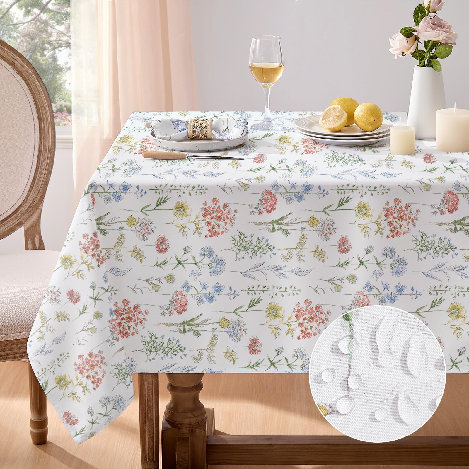 Amazon.com: Softalker Spring Easter Tablecloth Rectangle - Waterproof ...