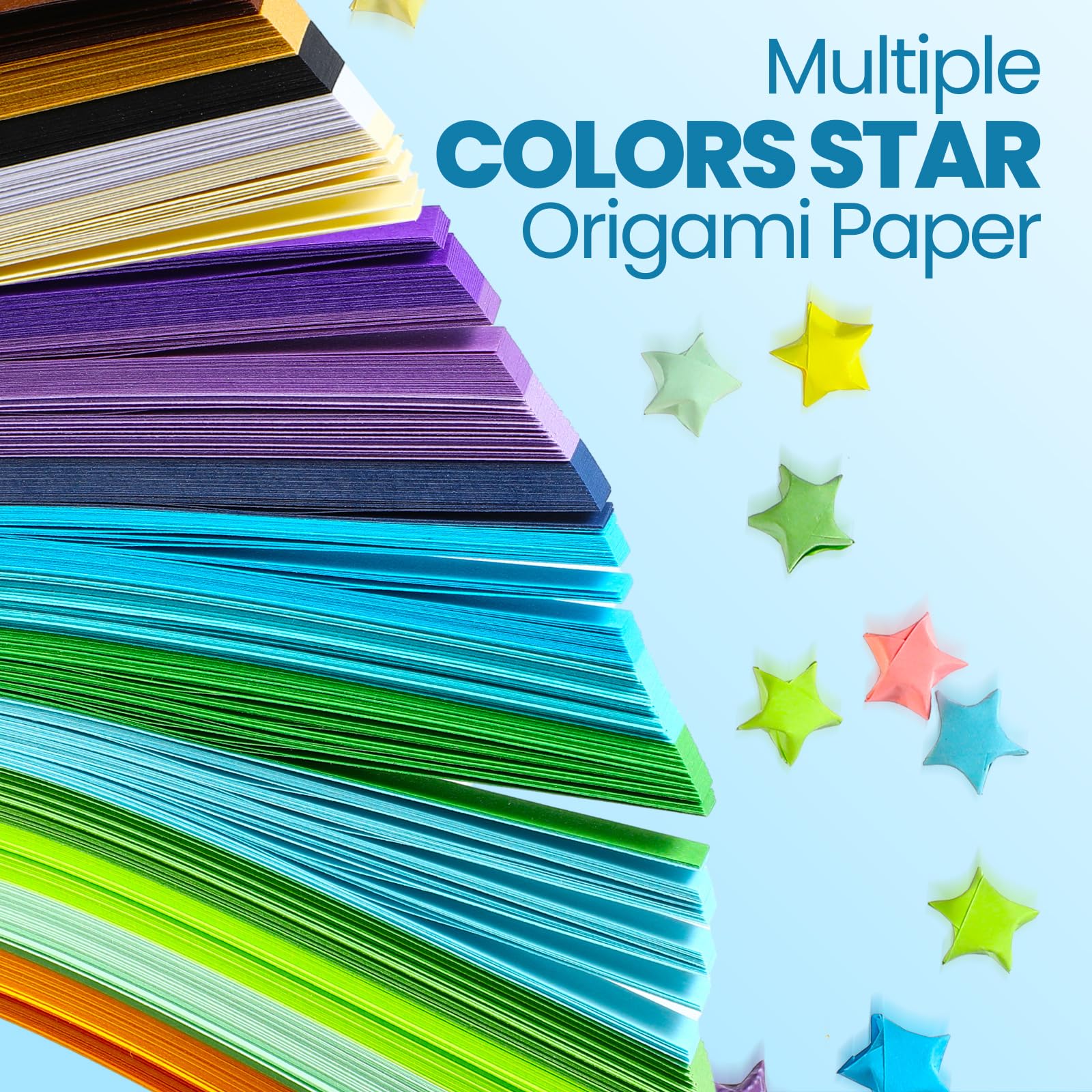 Snapklik.com : 1350 Sheets Stars Origami Paper Strips 27 Colors Double ...