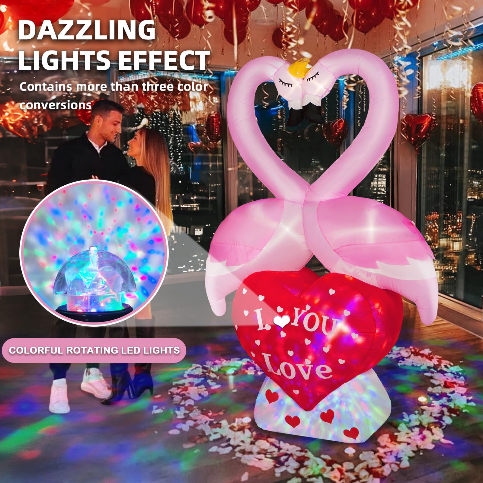 Snapklik.com : BRDJade 6FT Valentines Day Inflatables Couples Swan