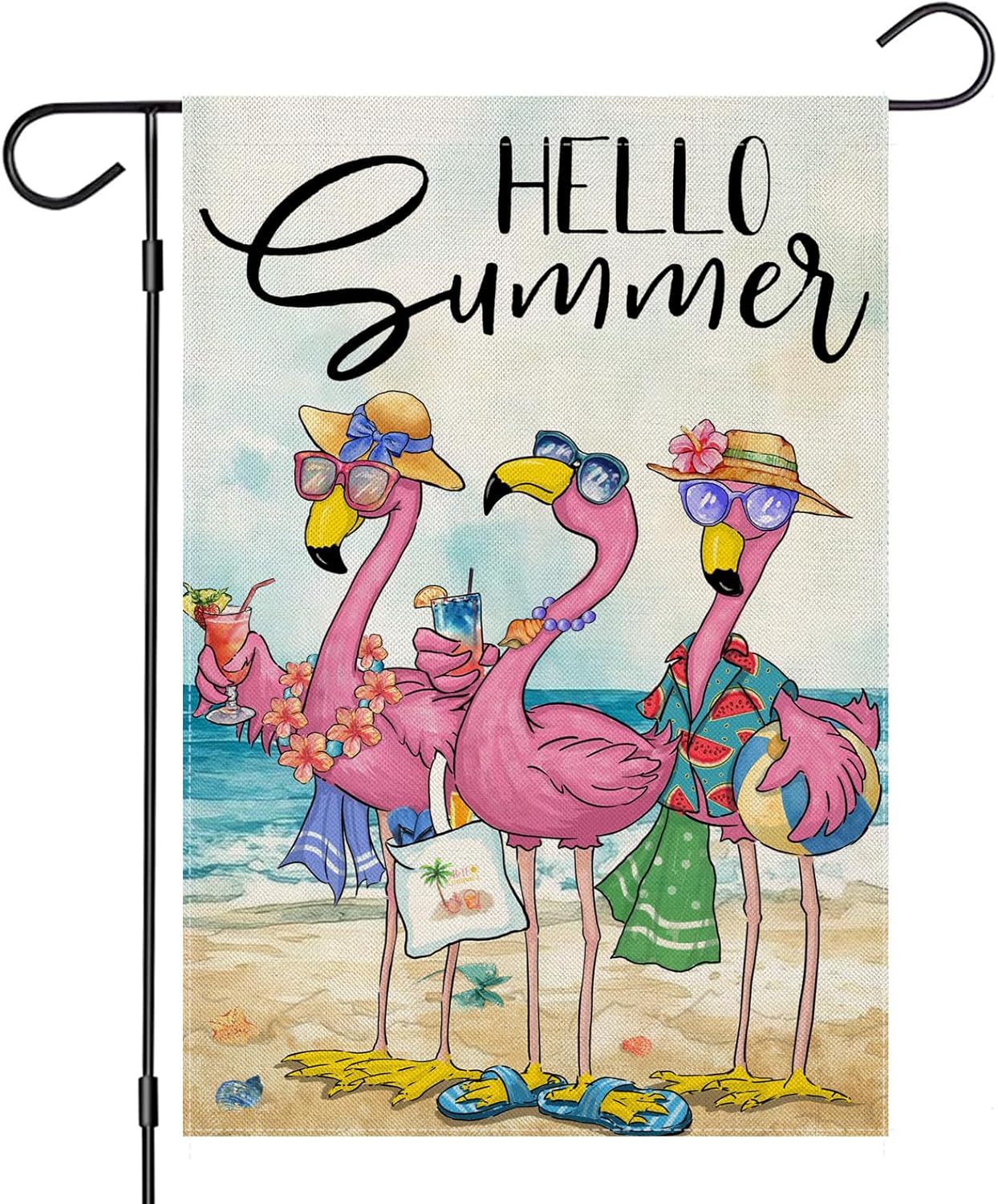 Amazon.com : EKOREST Hello Summer Garden Flags for Outside, Watercolor ...