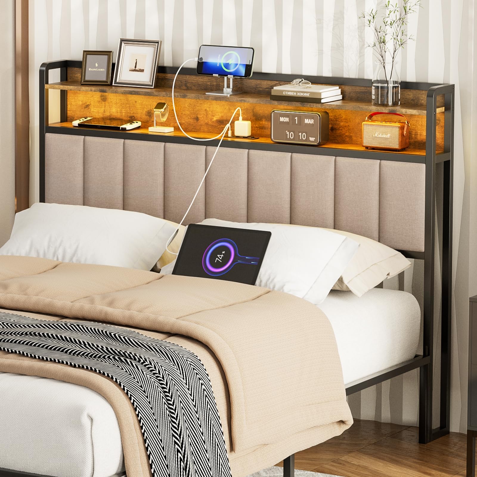 Amazon.com - YORKING LED Queen Size Headboard with 60,000 DIY Color of ...