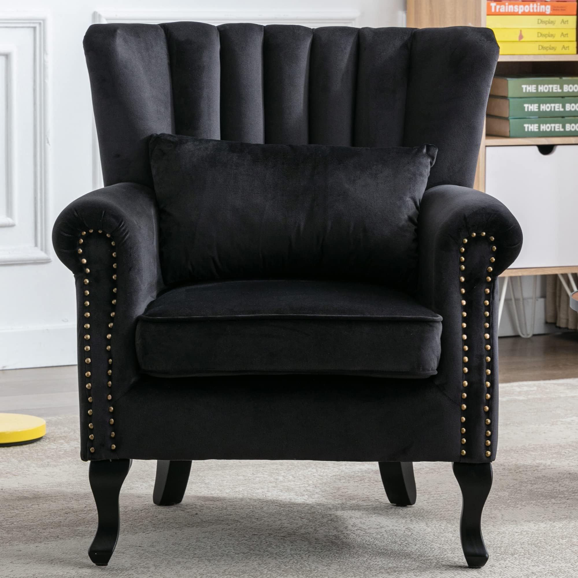 Amazon.com: KINFFICT Swivel Accent Barrel Chair, Modern Curved Back ...