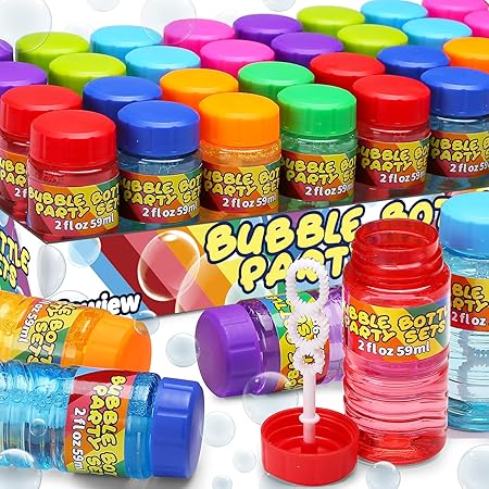 Amazon.com: 32 Pack Bubble Bottles Bulk for Kid (8 Colors), Bubbles ...