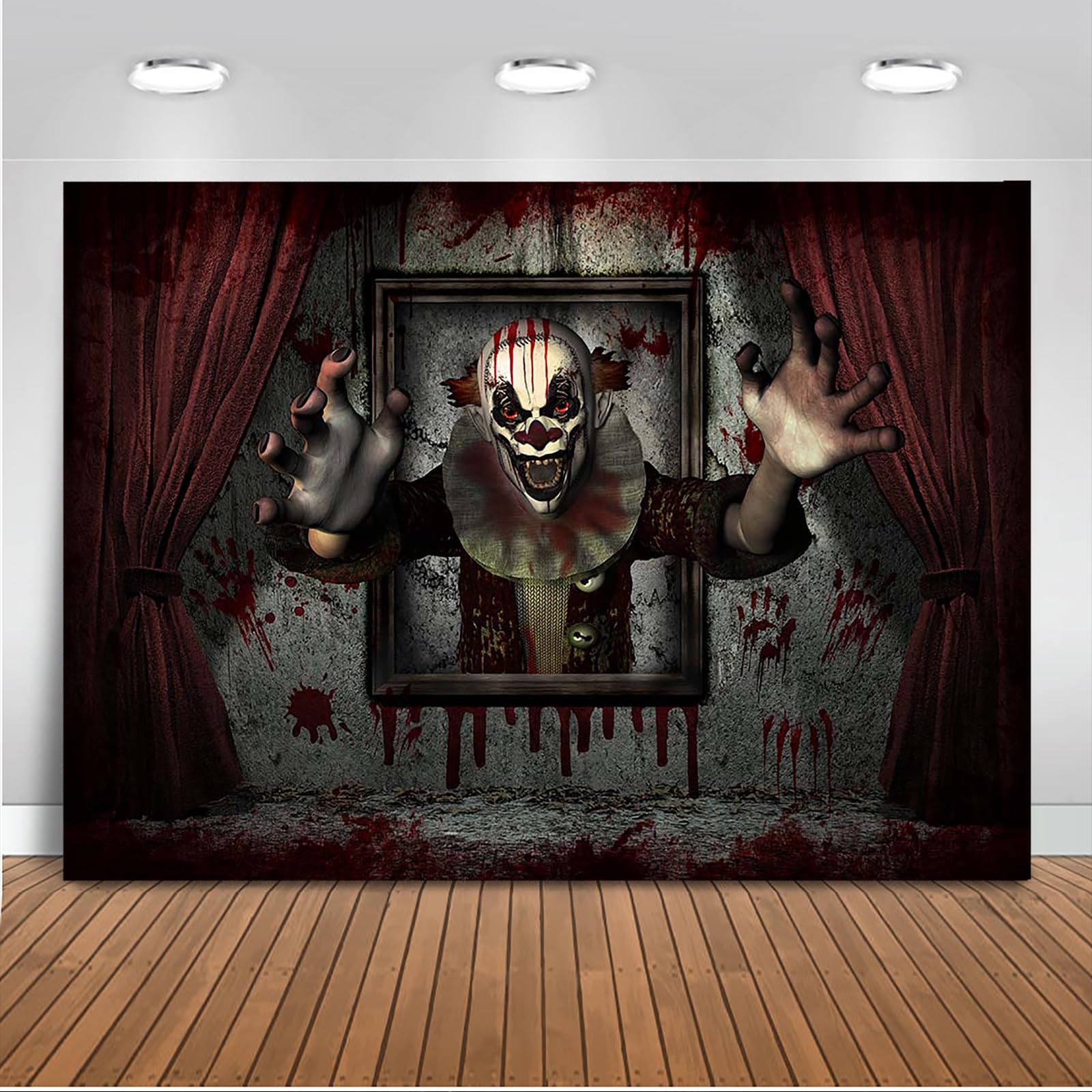 Scary Clown Party Decorations Evil Clown Horror Circus Photo Backdrop ...
