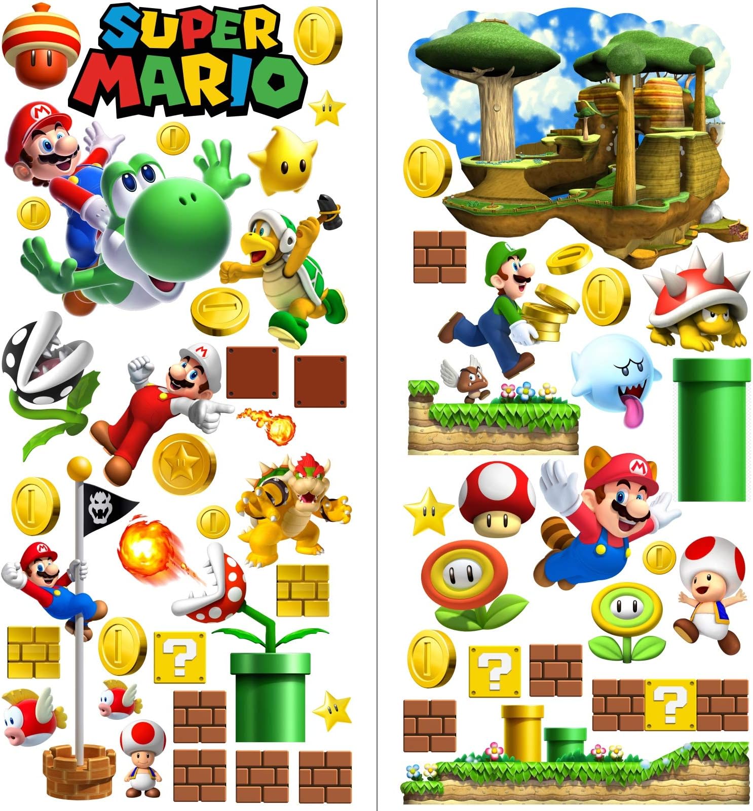 Super Mario Sticker Kids Room Bedroom Decor Wall Sticker : Amazon.co.uk ...