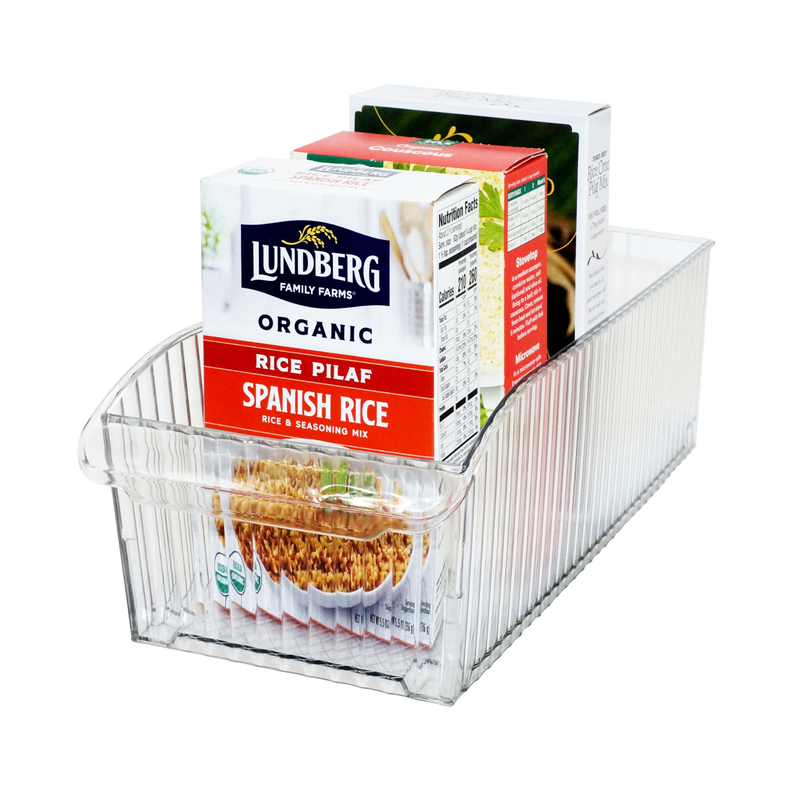 Amazon.com: Oggi Easy Glide Fluted Storage Bin with Wheels - Clear ...