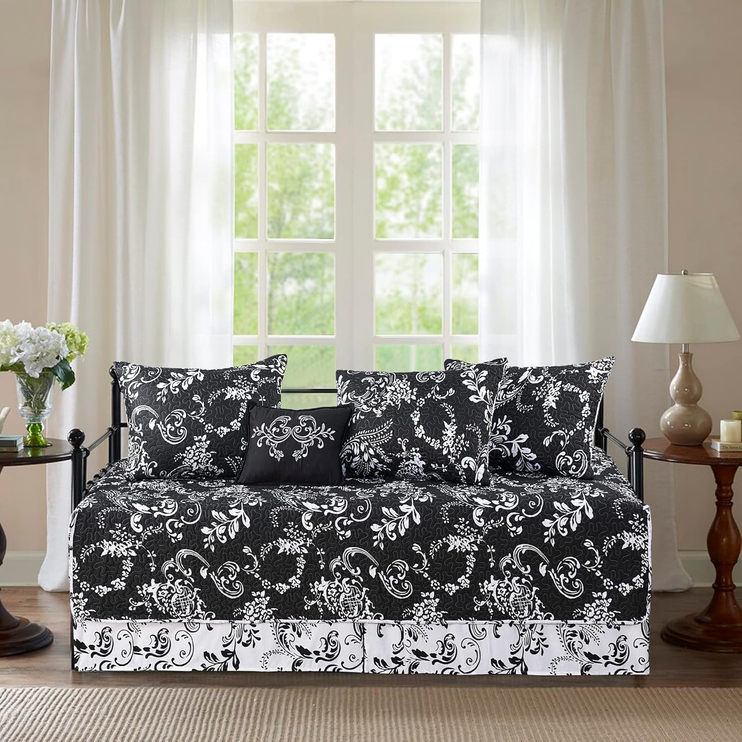 Amazon.com: HESTIN Boho Daybed Cover Set with Bedskirt and Shams - 6 ...