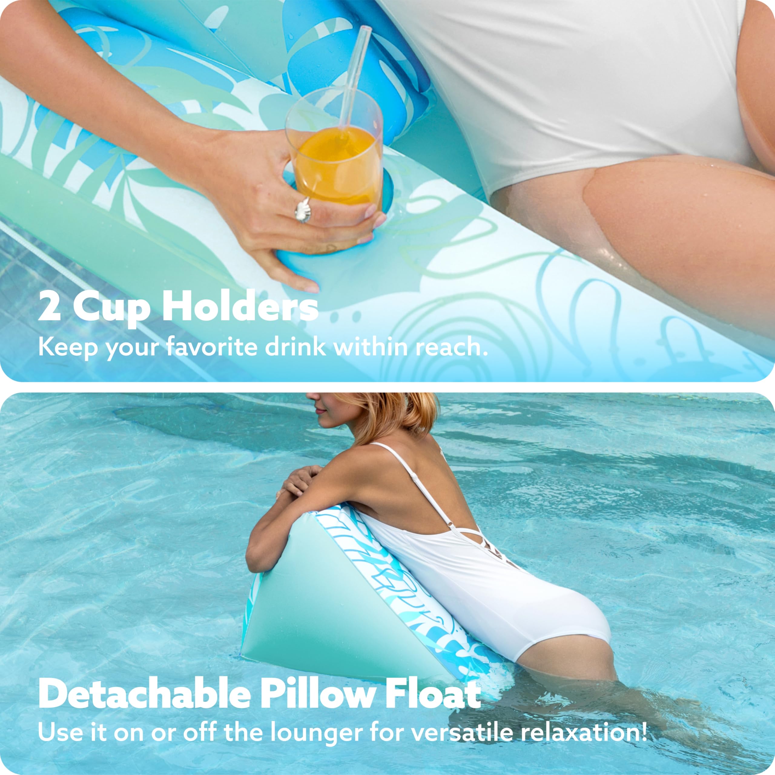 Snapklik.com : SLOOSH Inflatable Tanning Pool Lounger Float,72" X 38" Daybed Pool Floats Adults