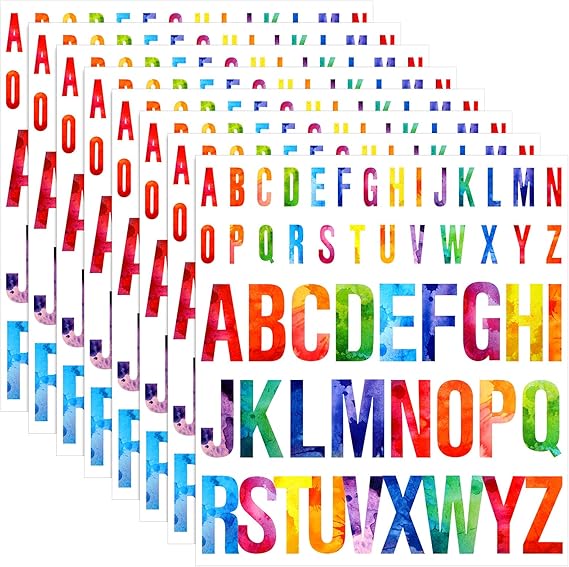 Amazon.com: Gersoniel 416 Pieces 8 Sheets 2 Inch 4 Inch Letter Stickers ...