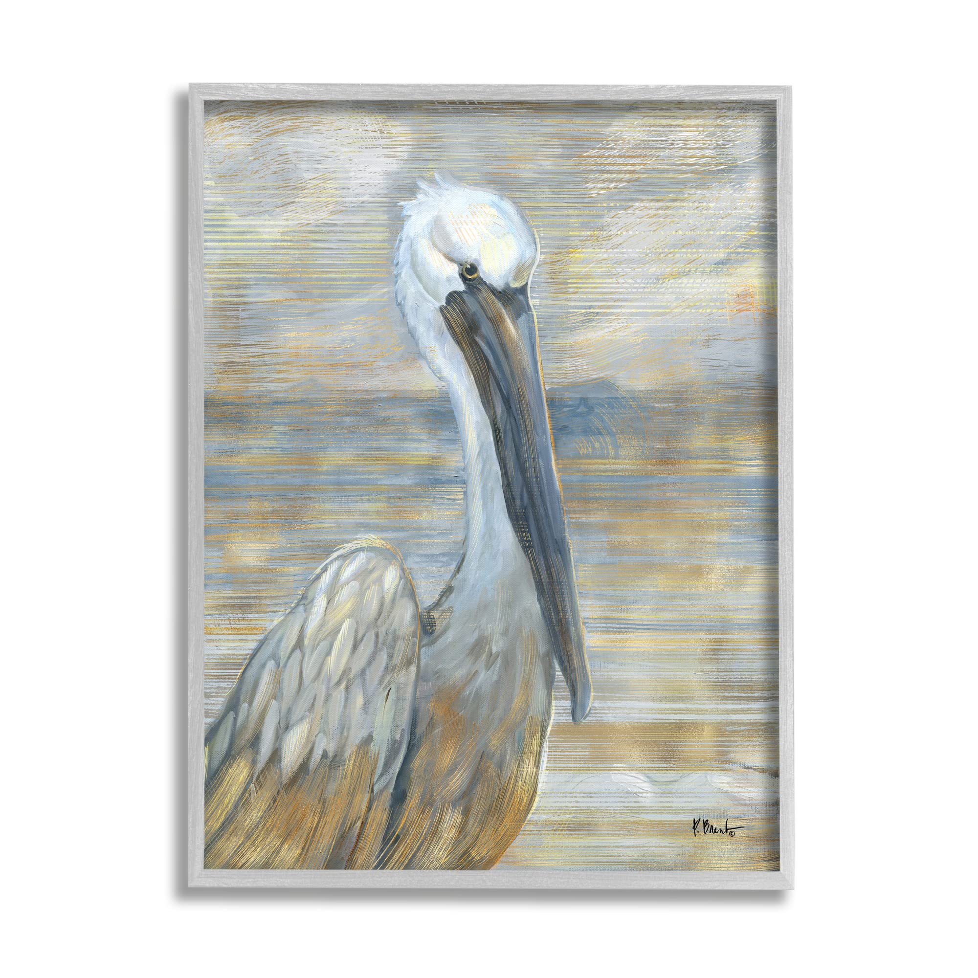 Amazon.com: Stupell Industries Coastal Pelican Bird Abstract Portrait ...