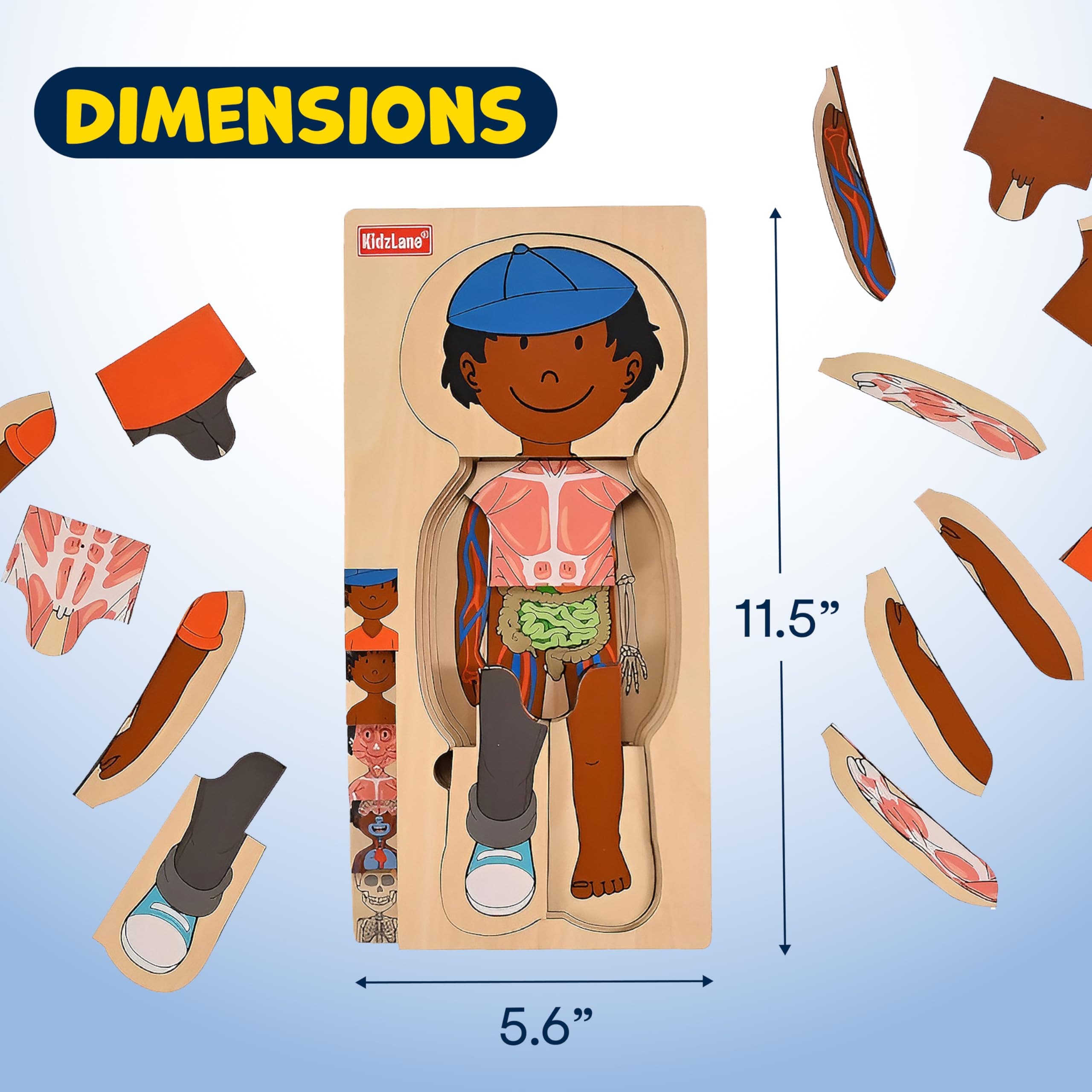 Snapklik.com : Kidzlane African American Boy Wooden My Body Puzzle For ...