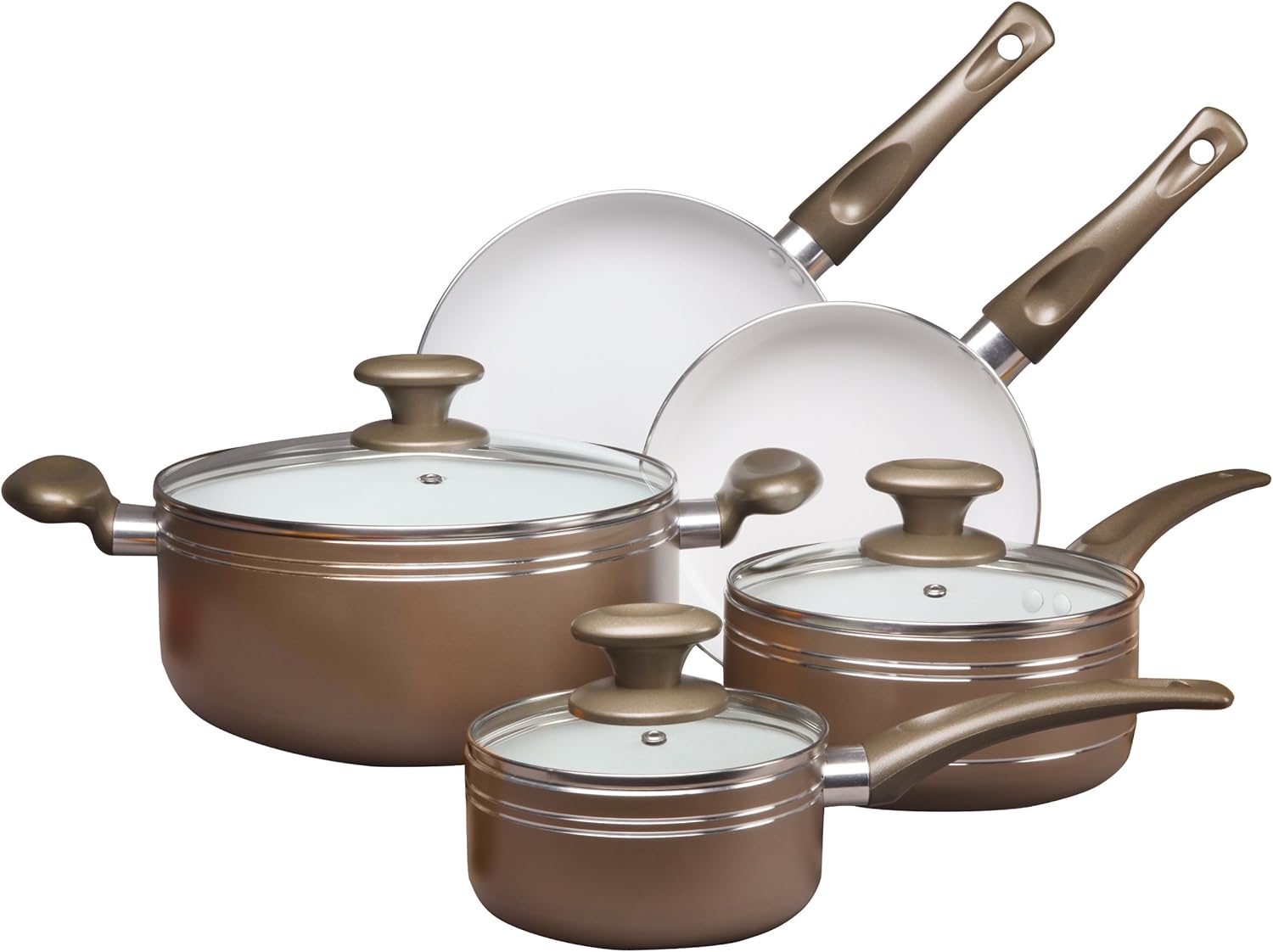 Amazon.com: Sunbeam Duo-Band 8-Piece Cookware Set, Champagne: Home ...