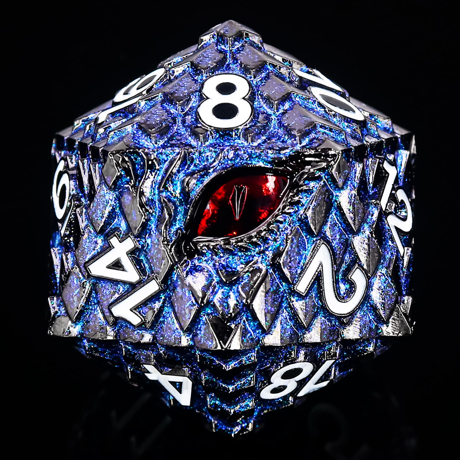 Amazon.com: Metal D20 DND Dice Set - Dragon Scale Metallic 20 Sided ...