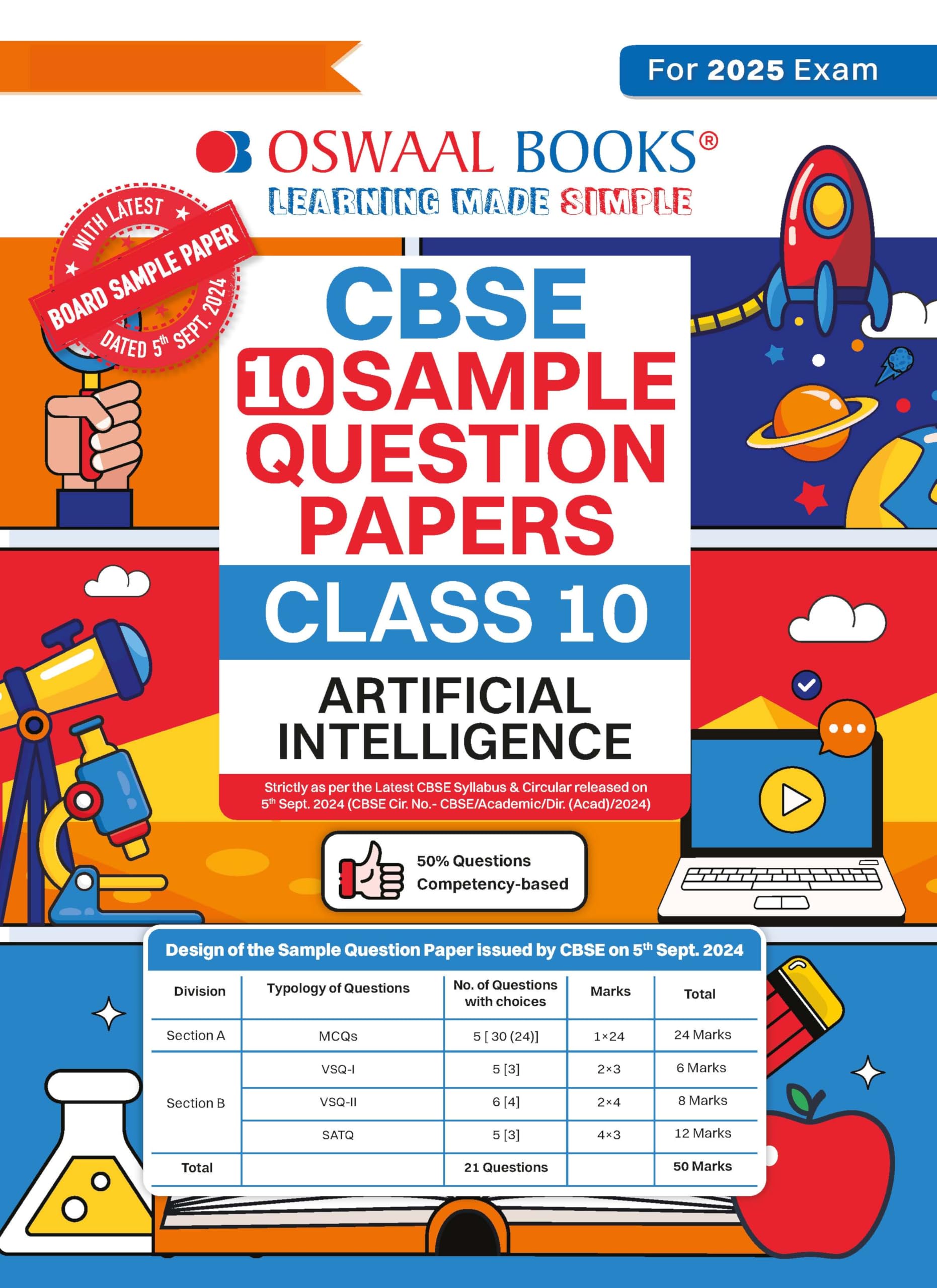 Buy Oswaal CBSE Sample Question Papers Class 10 Artificial Intelligence ...