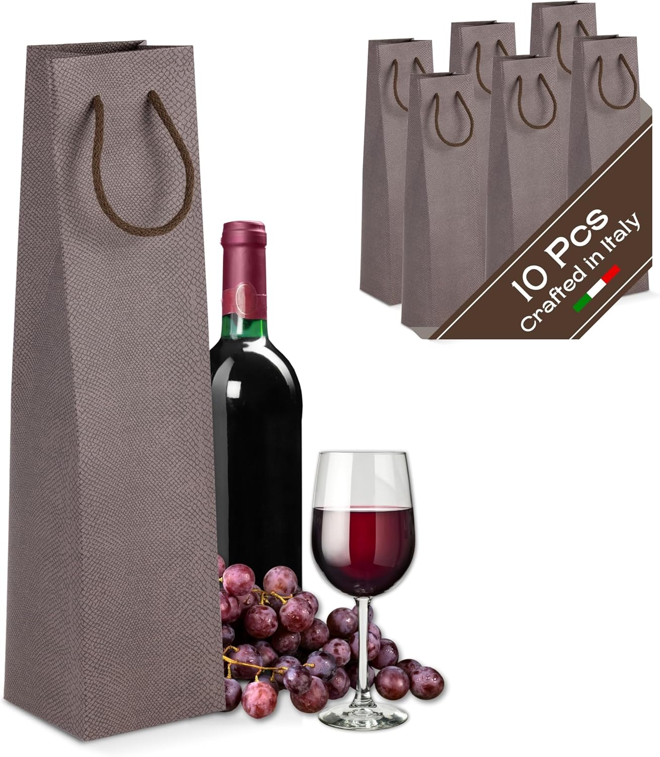 Amazon.com: Boxes Craftory Pack of 10 Wine Gift Bags for Wine Bottles ...