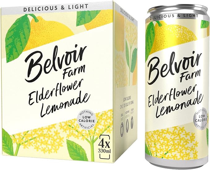 Belvoir Farm - Delicious & light Elderflower Lemonade , 4 x 330ml : Amazon.co.uk: Grocery