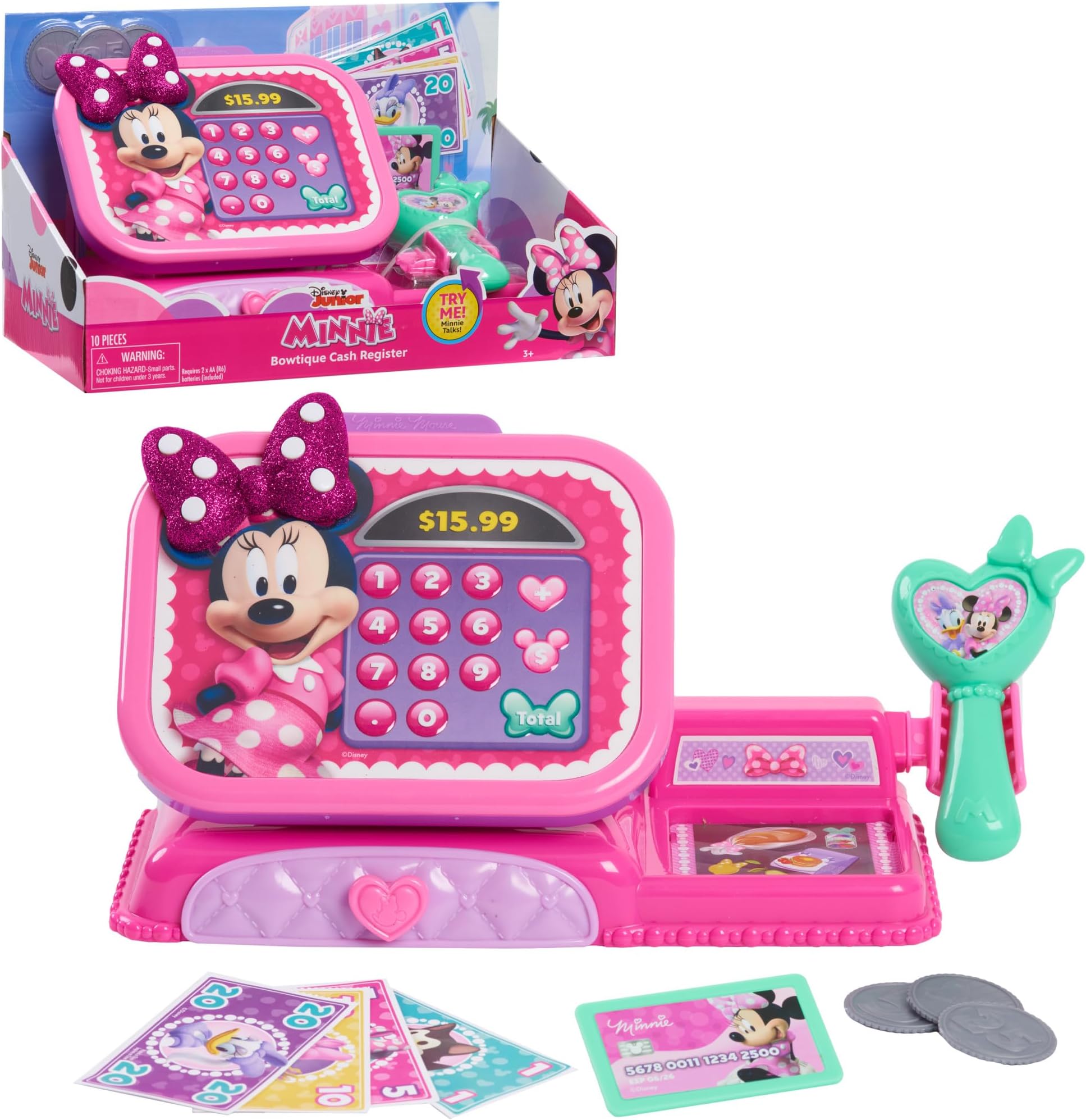 Pretend Play Calculator Cash Register Toy Gift for Kids Girls Age 3, 4 ...