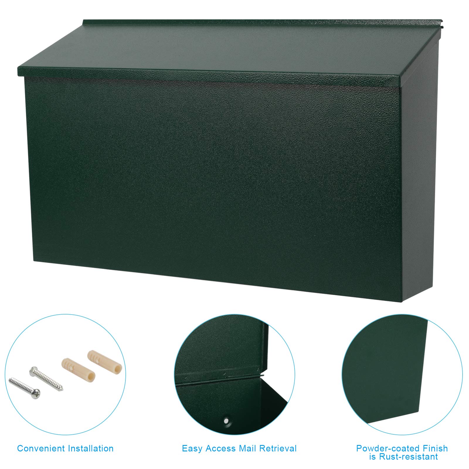 Snapklik.com : Wall-Mount Mailbox,Large Capacity Mail Box,Galvanized ...