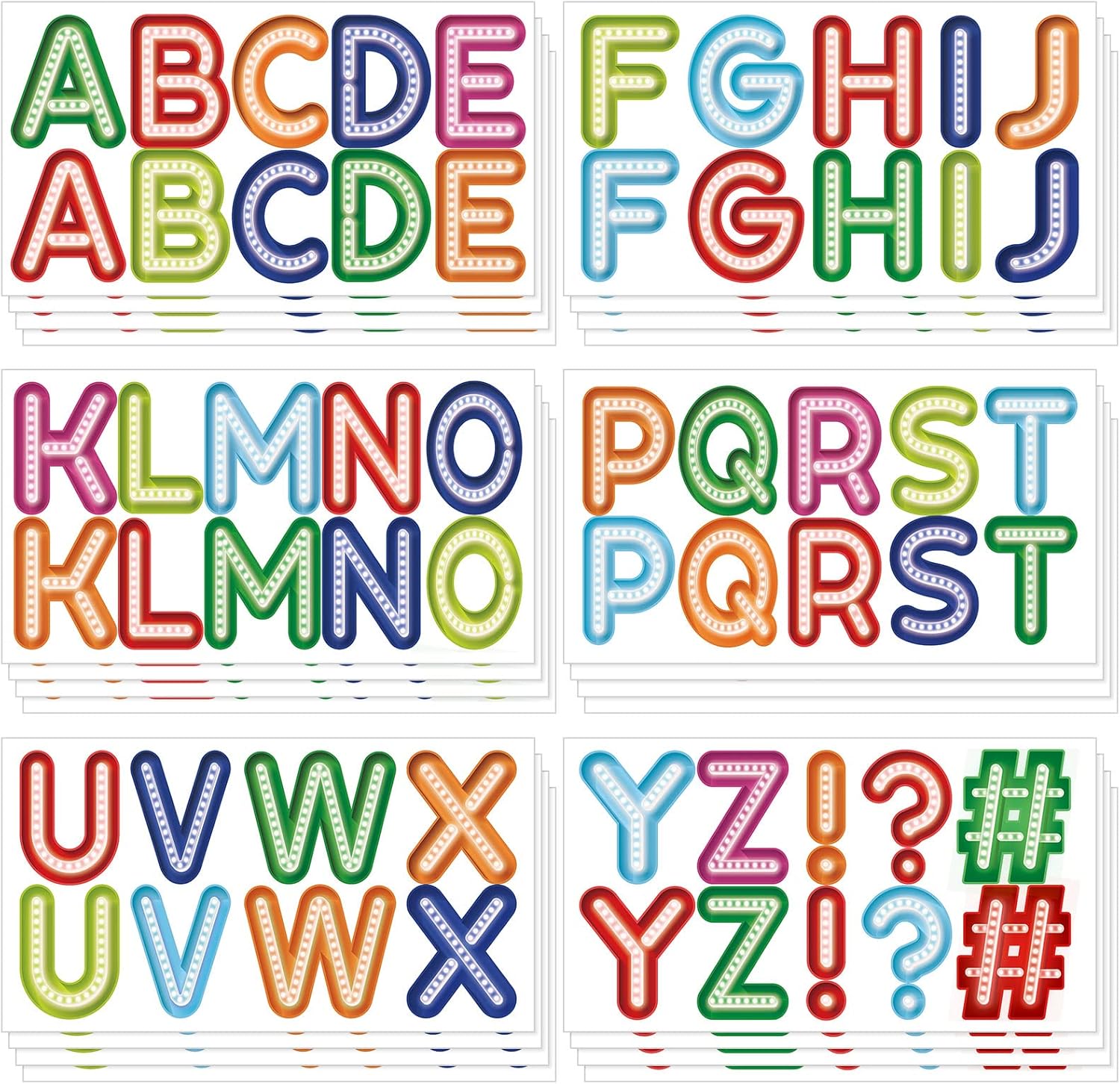 Amazon.com: Chinco 232 Pcs 24 Sheets Large Letter Stickers 2.5 Inch ...