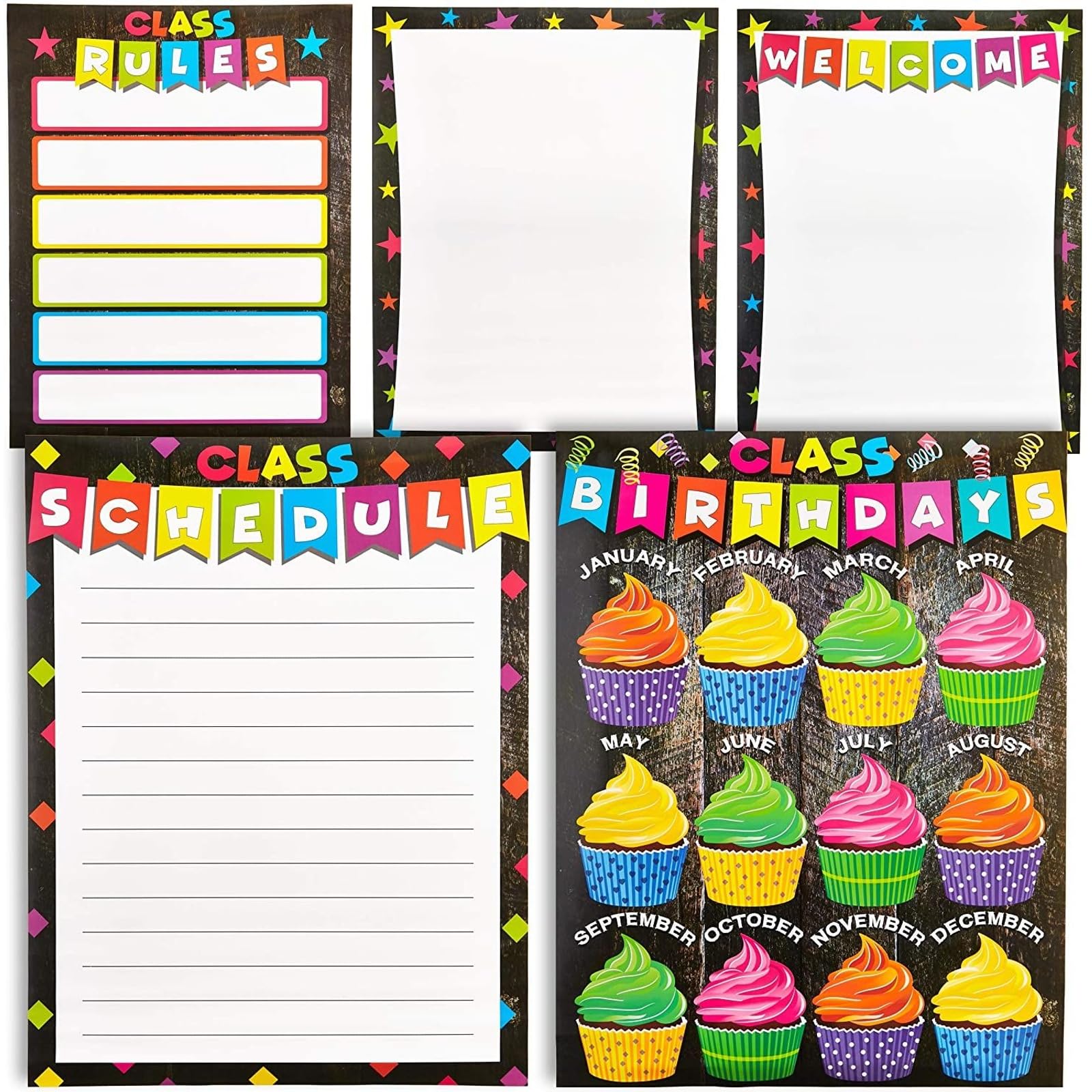 Juvale 5 Pack Classroom Poster Set Includes Welcome Back To ...